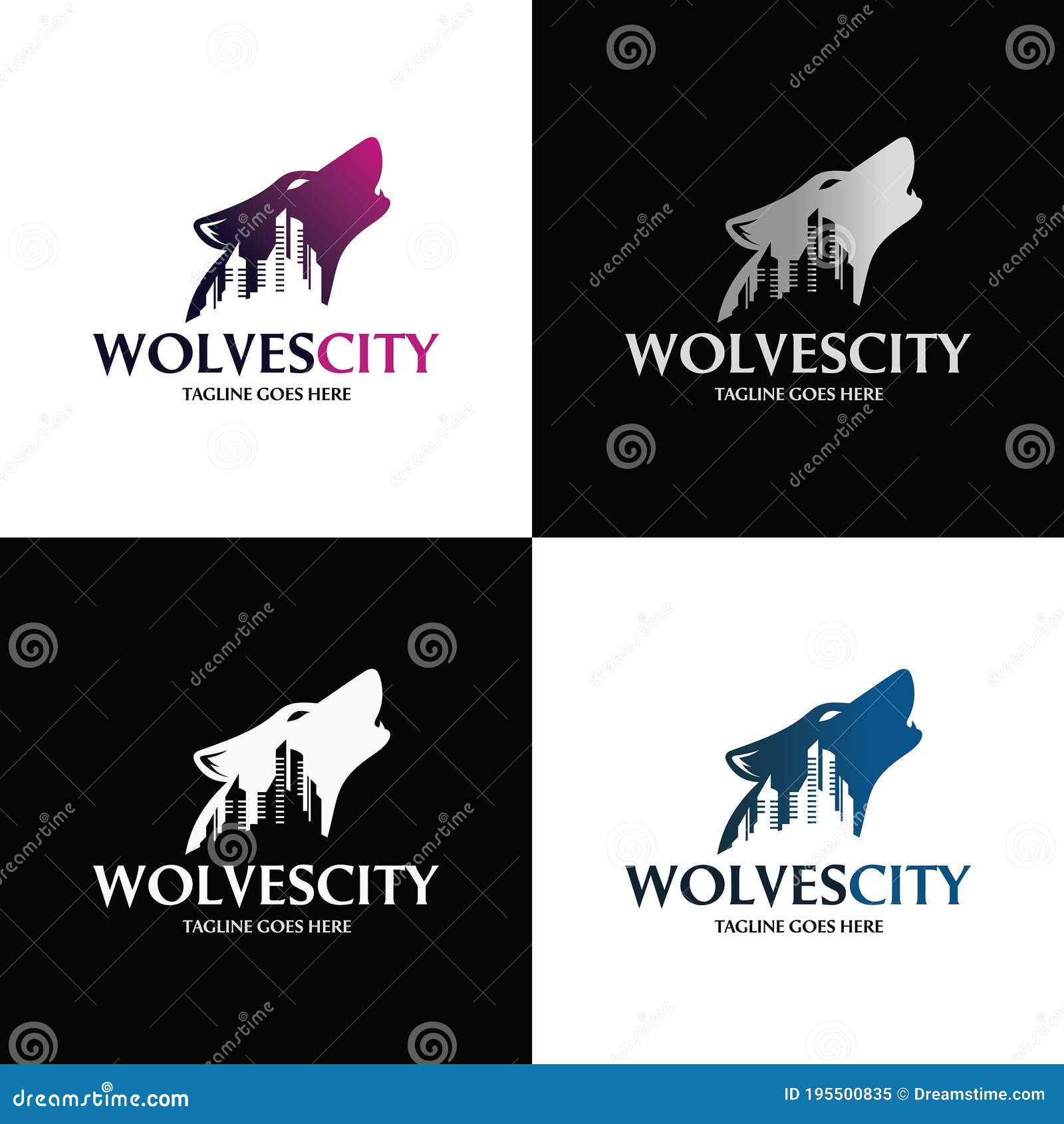 Wolf City Icon stock vector. Illustration of isolated - 195500835