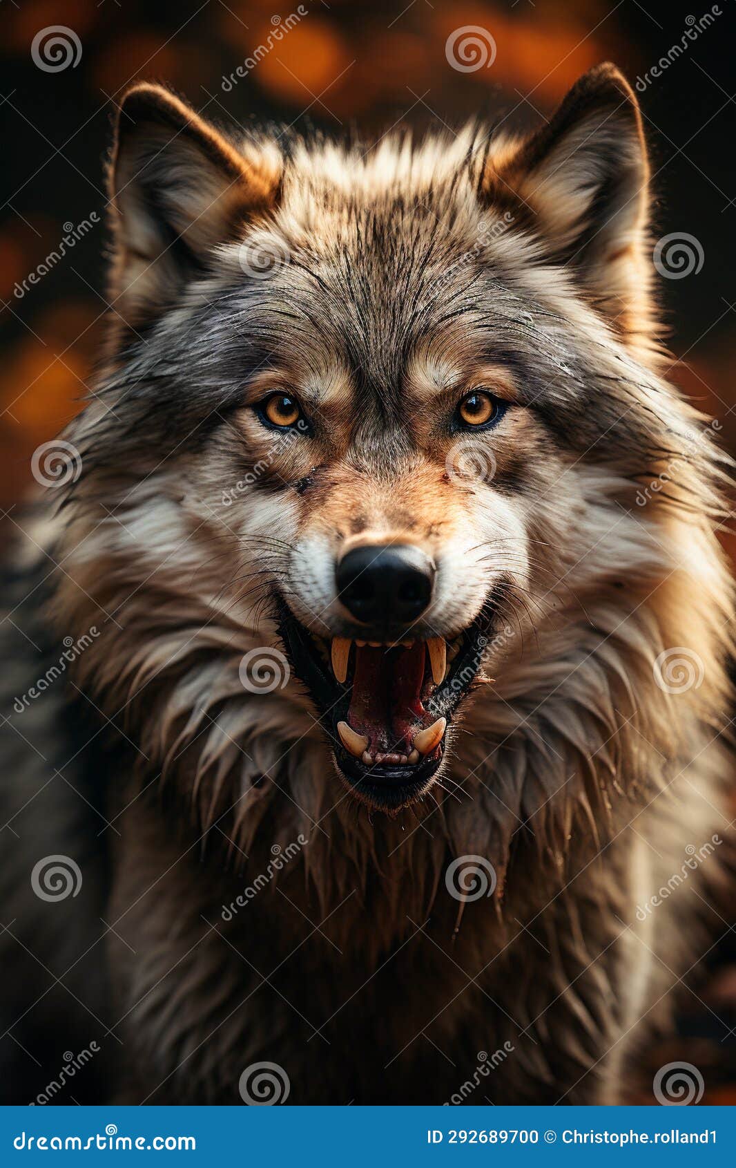 Wolf Closeup Portrait - Generative AI Stock Photo - Image of wolf ...
