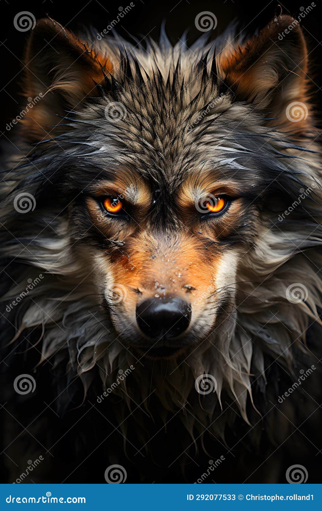 Wolf Closeup Portrait - Generative AI Stock Image - Image of closeup ...