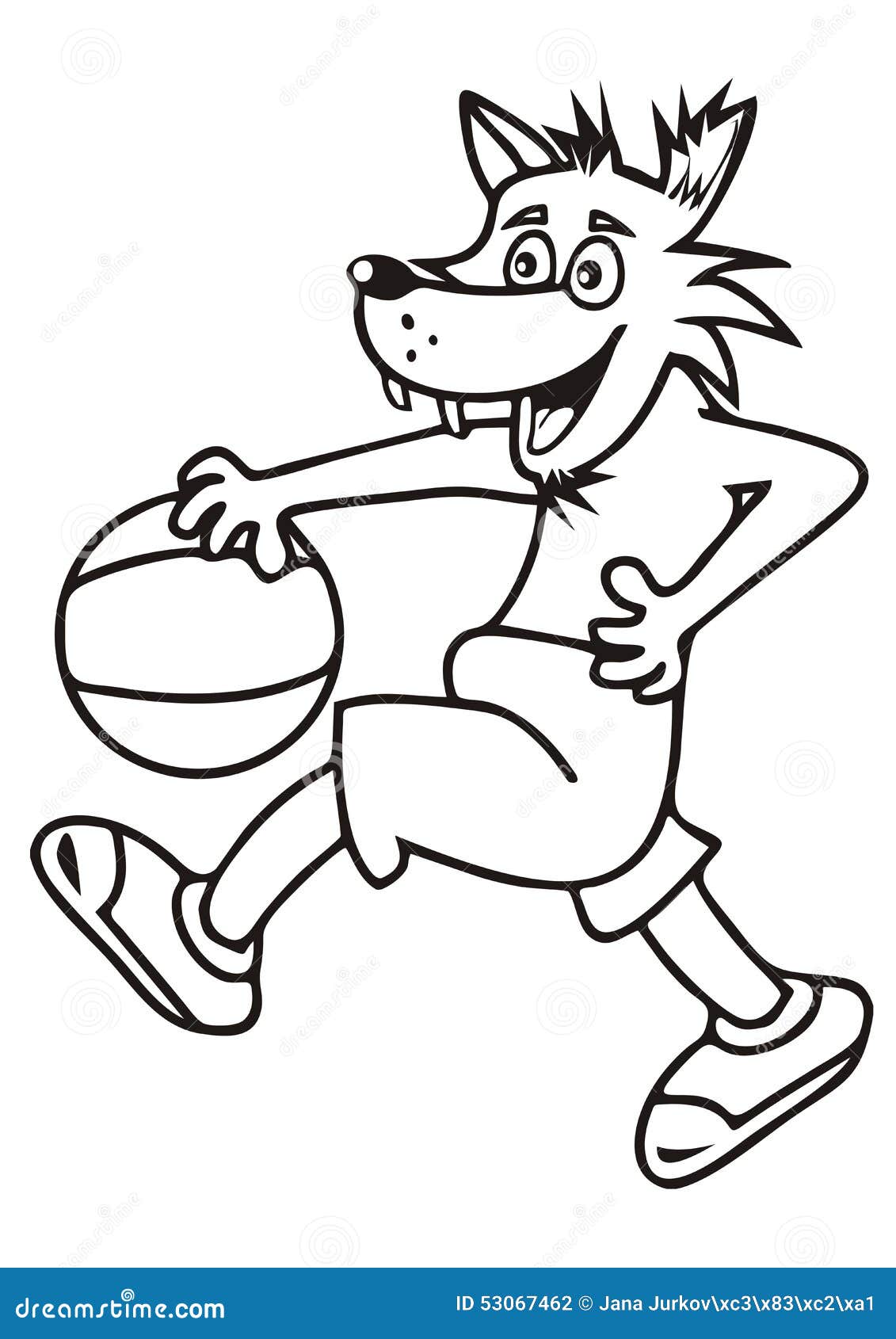 Wolf Basketball Mascot Cartoon Vector | CartoonDealer.com #36104681