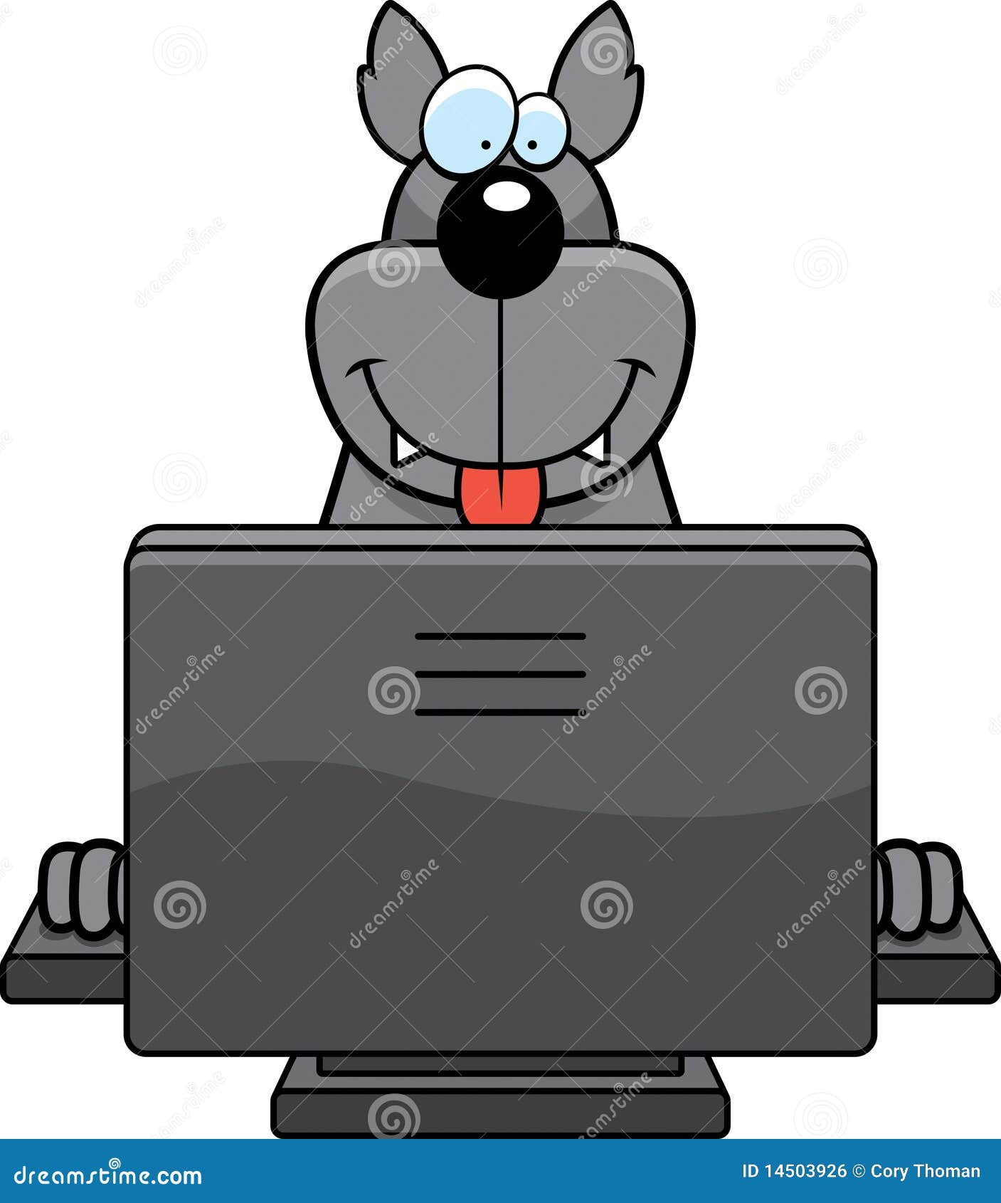 Wolf Computer stock vector. Illustration of computer - 14503926