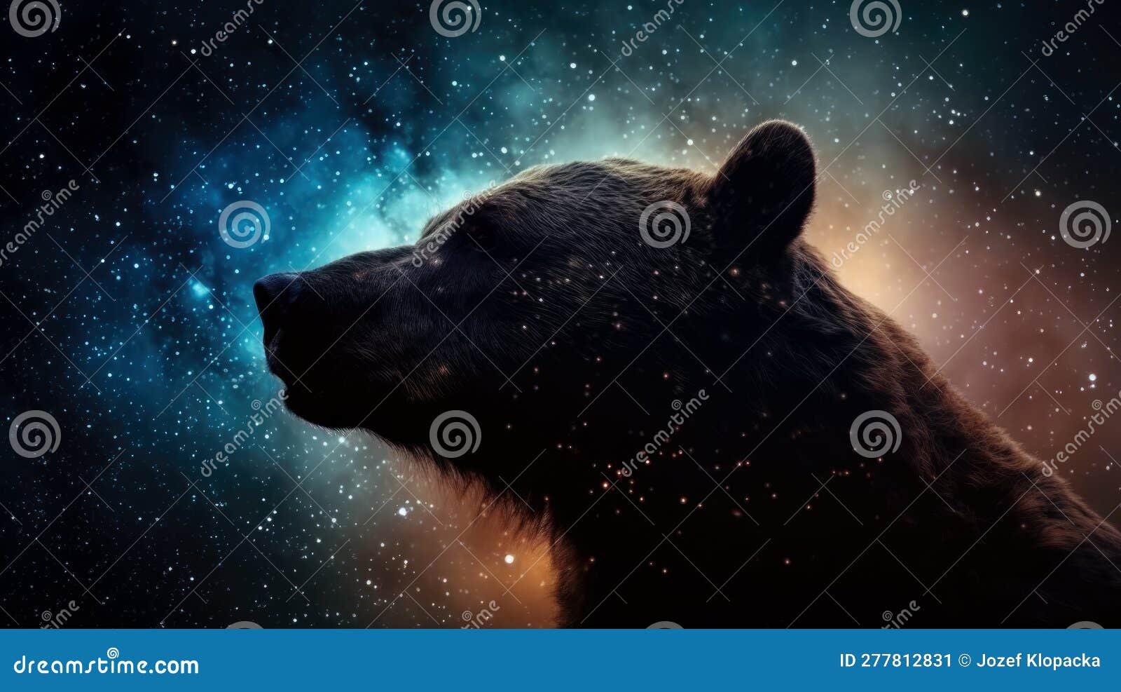 Bear in Cosmic Space. Generative Ai. Stock Illustration - Illustration ...