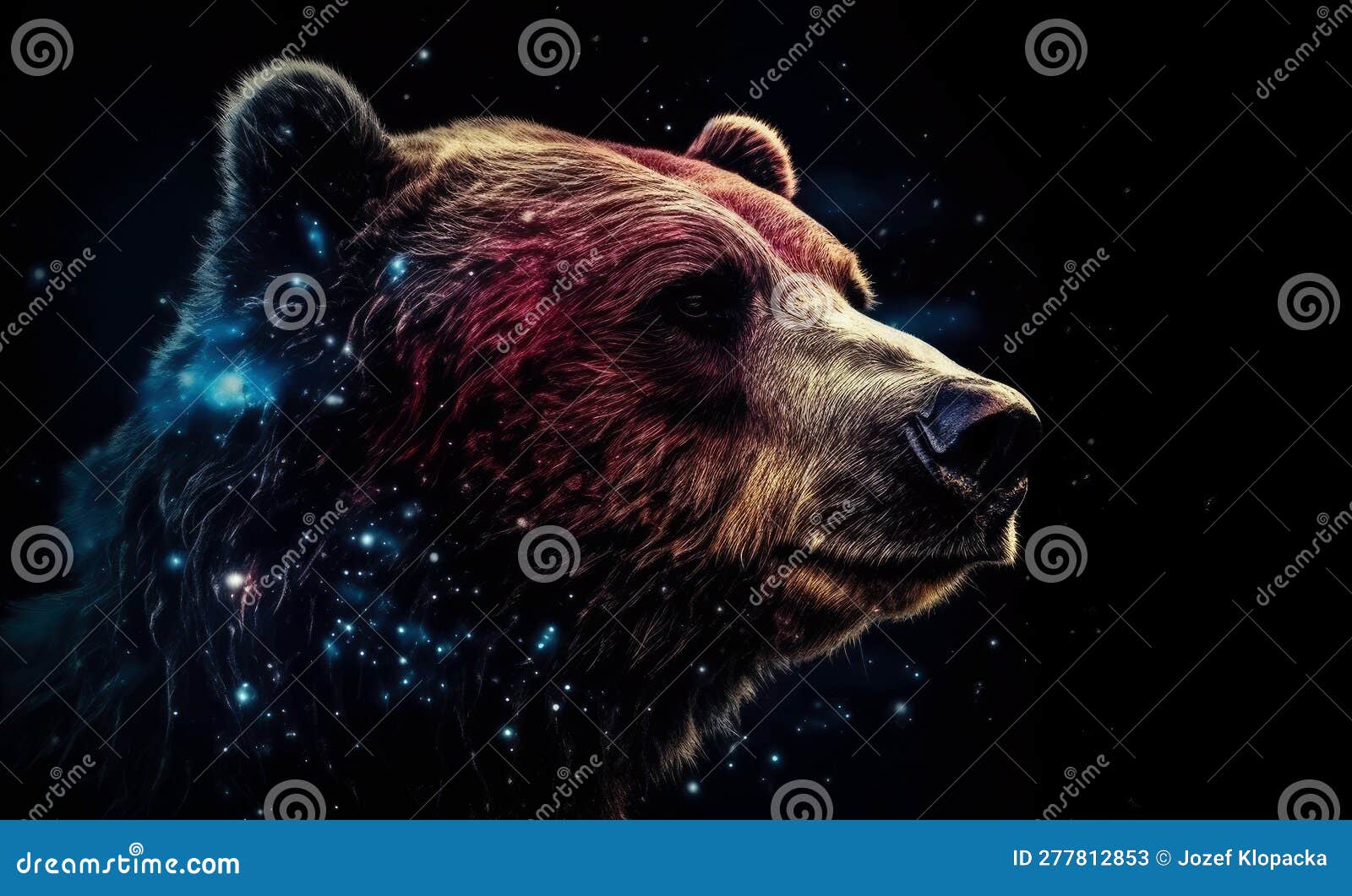 Bear in Cosmic Space. Generative Ai. Stock Illustration - Illustration ...