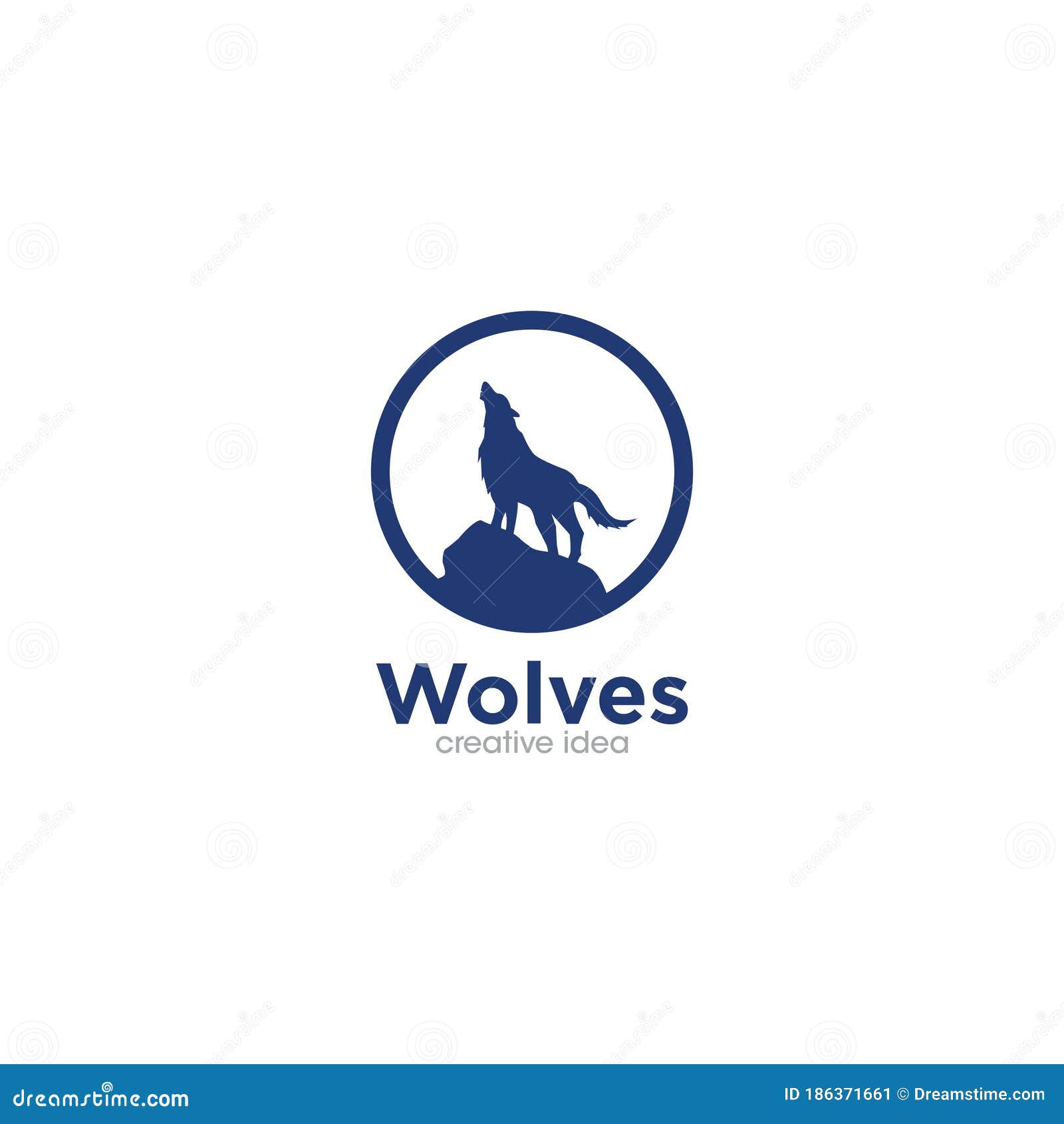 Wolf Creative Concept Logo Design Template Stock Vector - Illustration ...