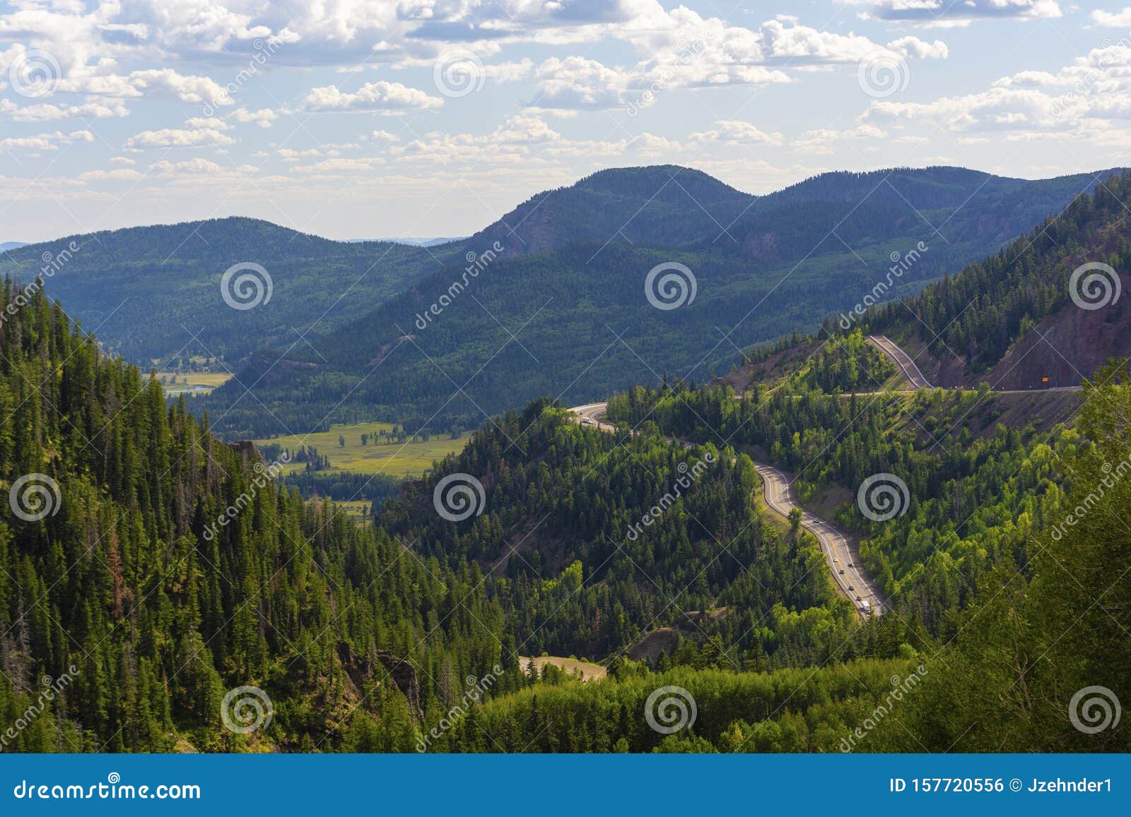 Wolf Creek Pass Highway 160 Mountain Switchbacks in Colorado on a Sunny ...