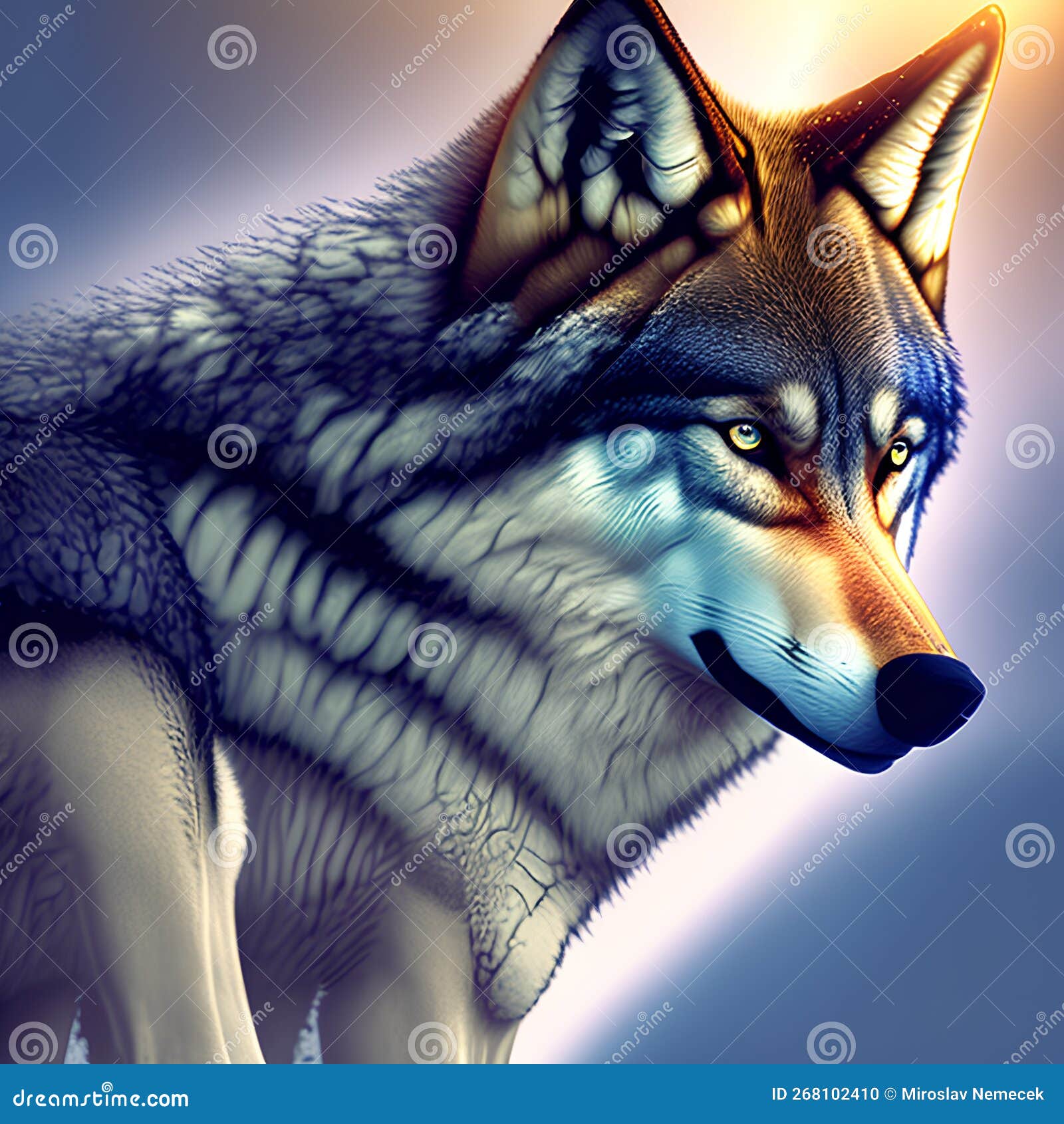 Wolf, Generative AI Illustration Stock Illustration - Illustration of ...