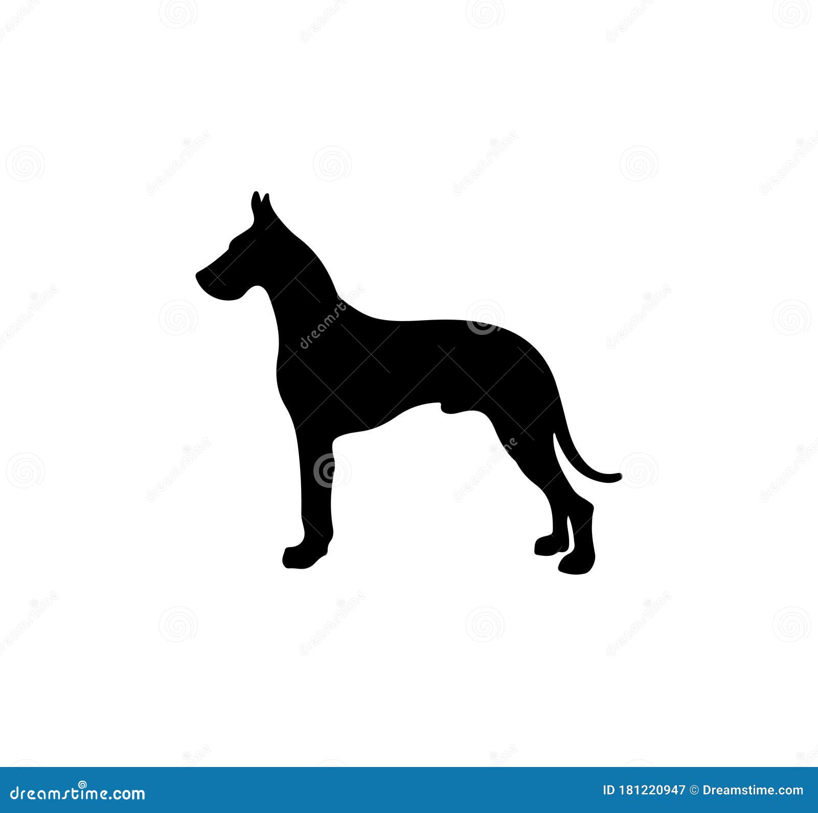 Wolf Dog Silhouette White Background Stock Illustration - Illustration ...