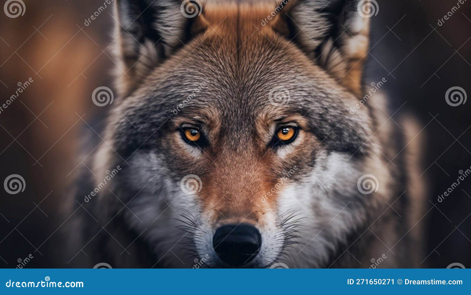 Wolf Extreme Close Up Portrait. Looking Straight in the Camera Stock ...