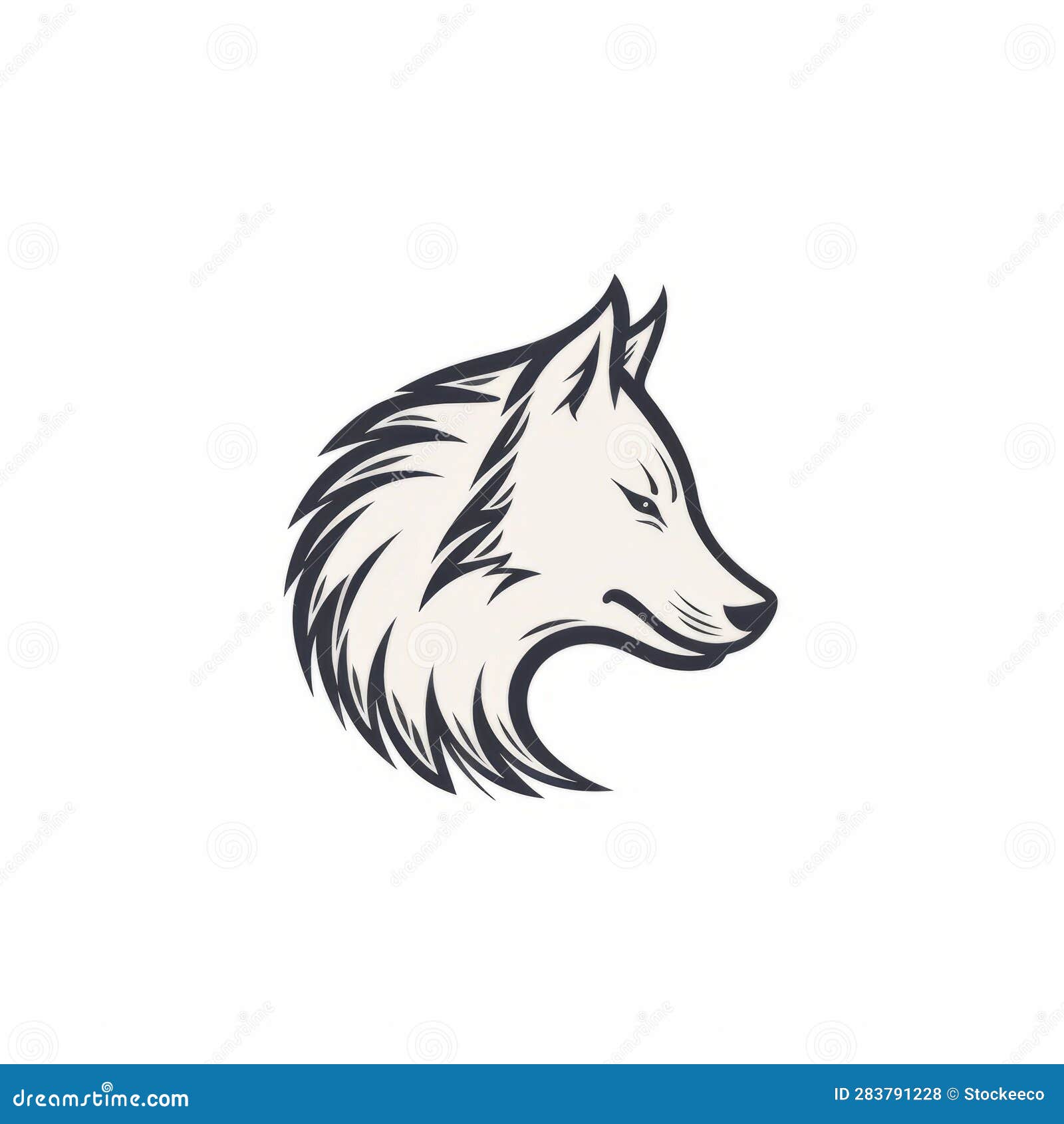 Minimalistic Vector Wolf Logo on White Background Stock Illustration ...