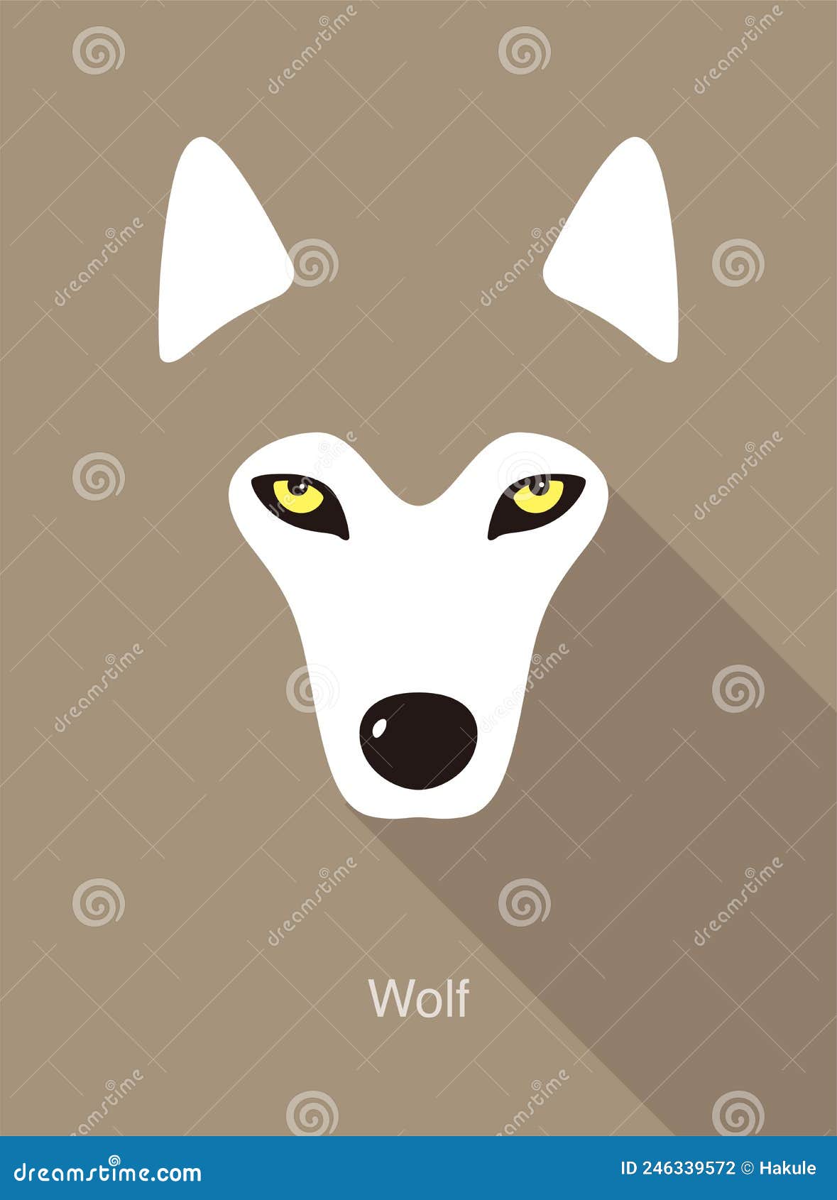 Wolf Face Flat Icon Design, Vector Illustration Stock Vector ...