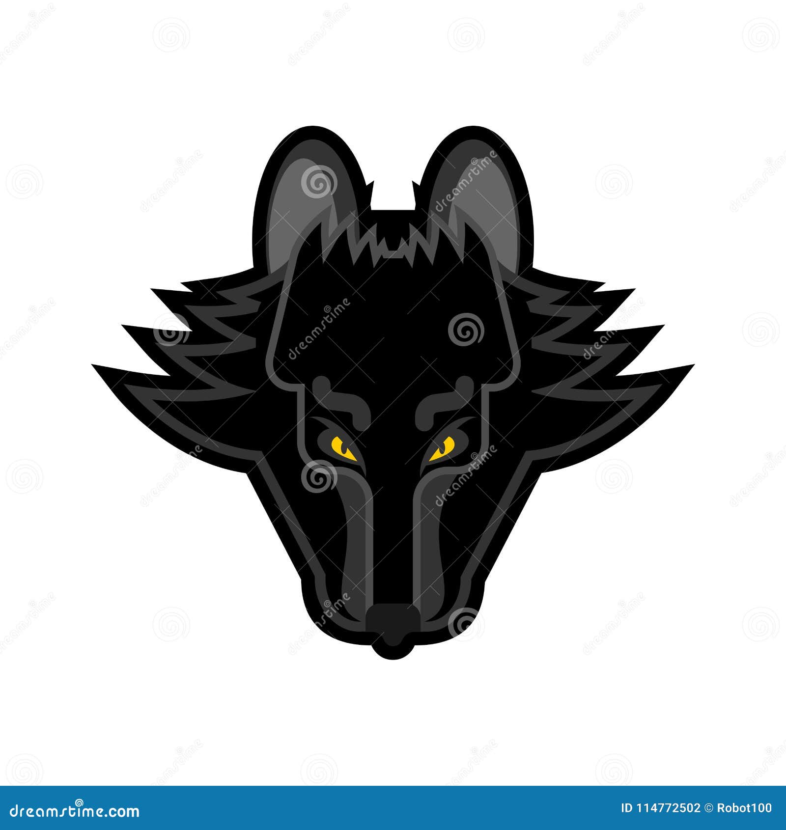 Wolf Face Logo Symbol Cartoon Style. Head Predator Stock Vector ...
