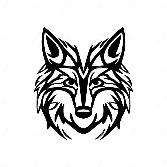 Wolf face symbol stock illustration. Illustration of predator - 349985852