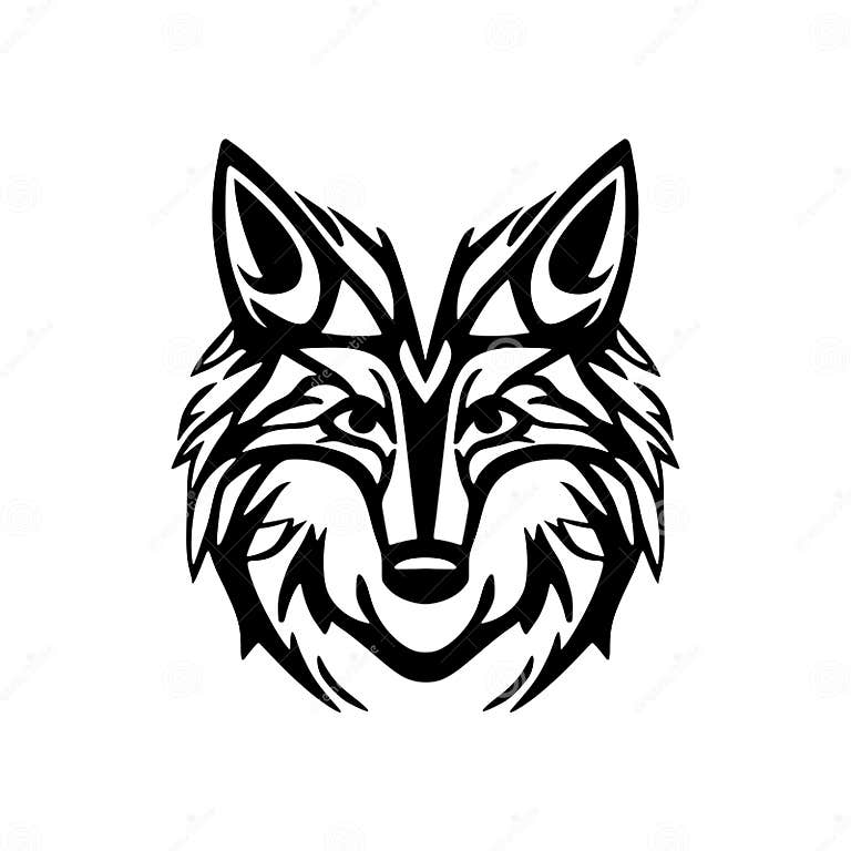 Wolf face symbol stock illustration. Illustration of predator - 349985852