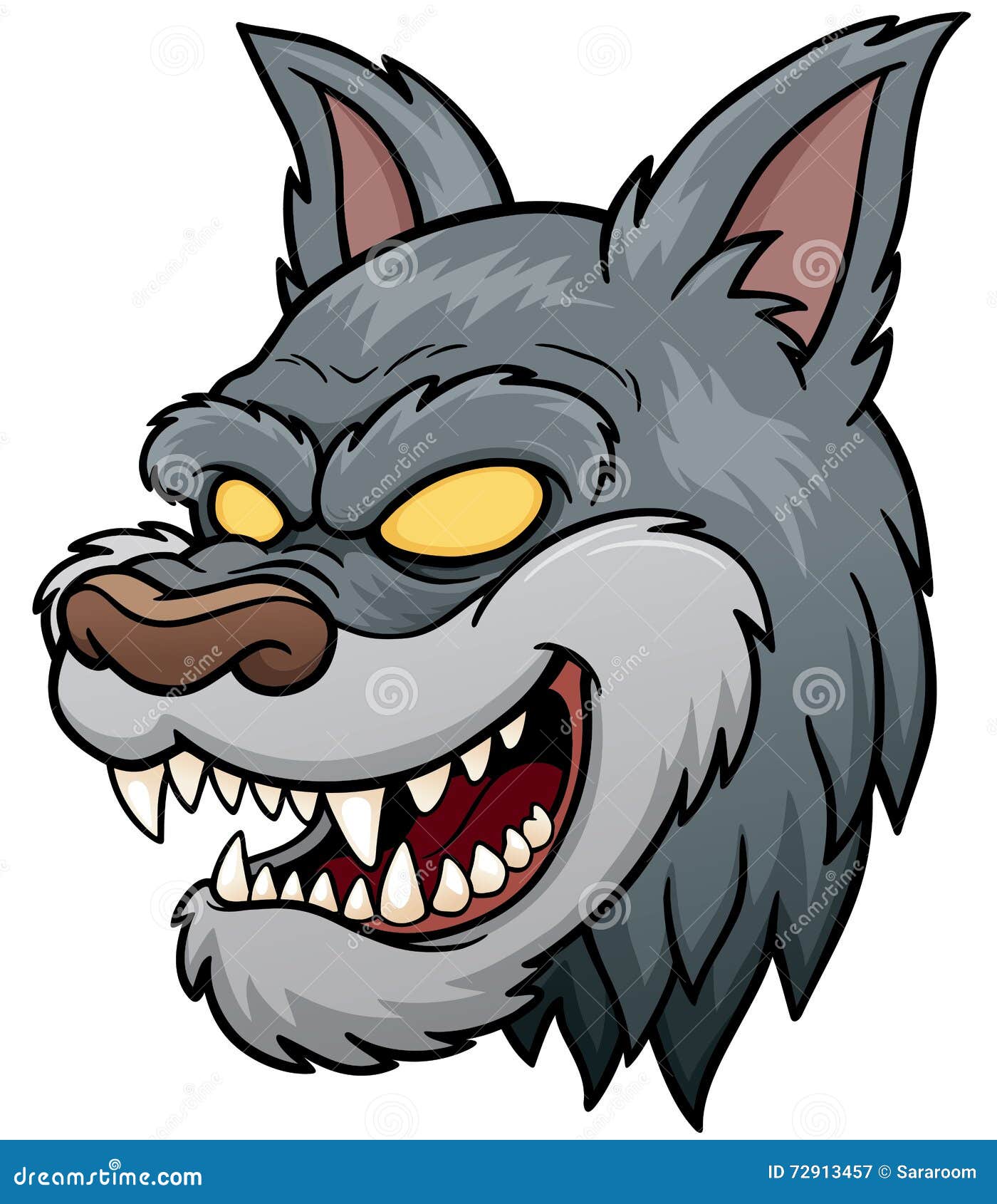 Wolf Face stock vector. Illustration of wild, decoration - 72913457