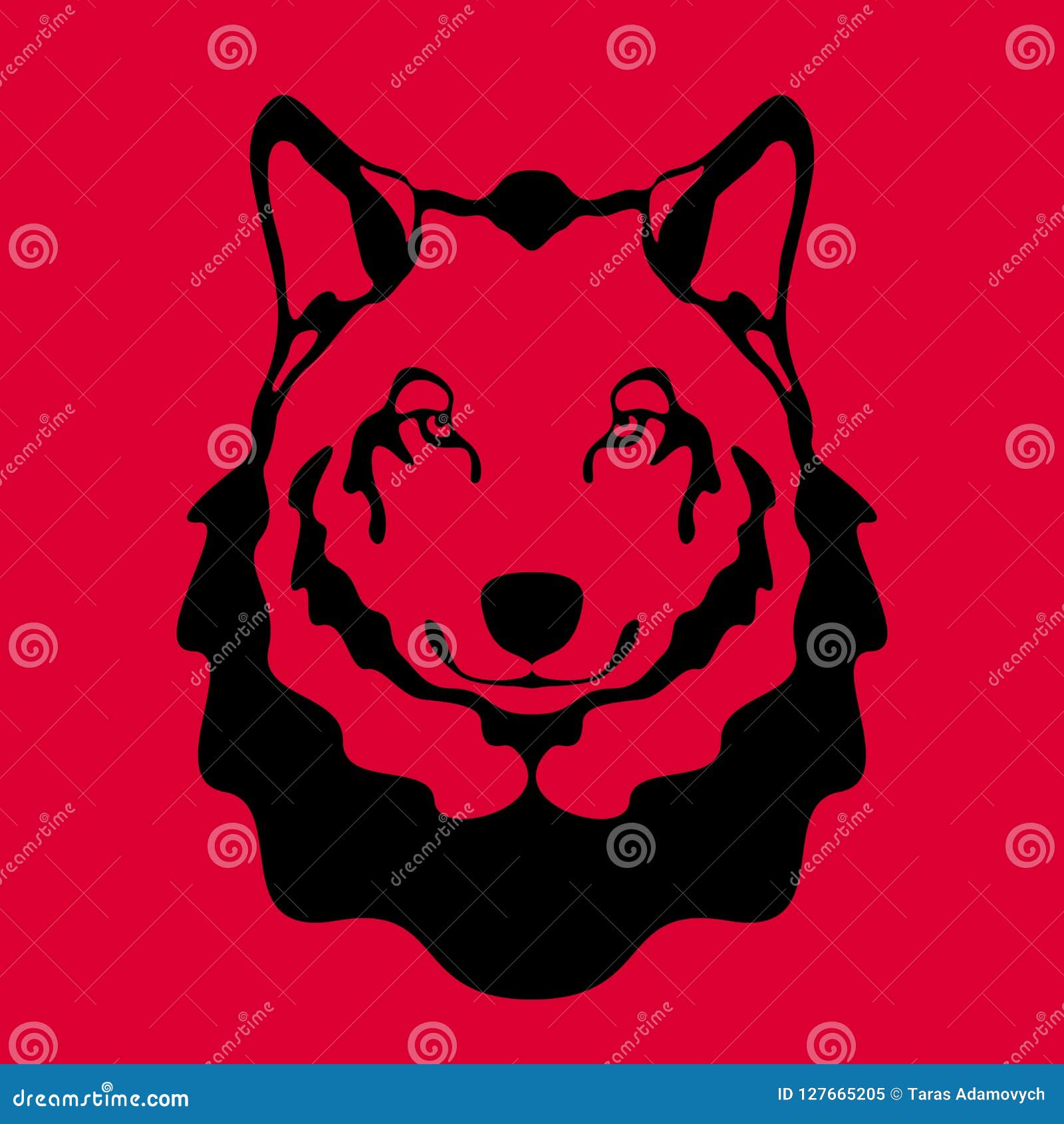 Wolf Face Vector Illustration Flat Style Front Stock Vector ...