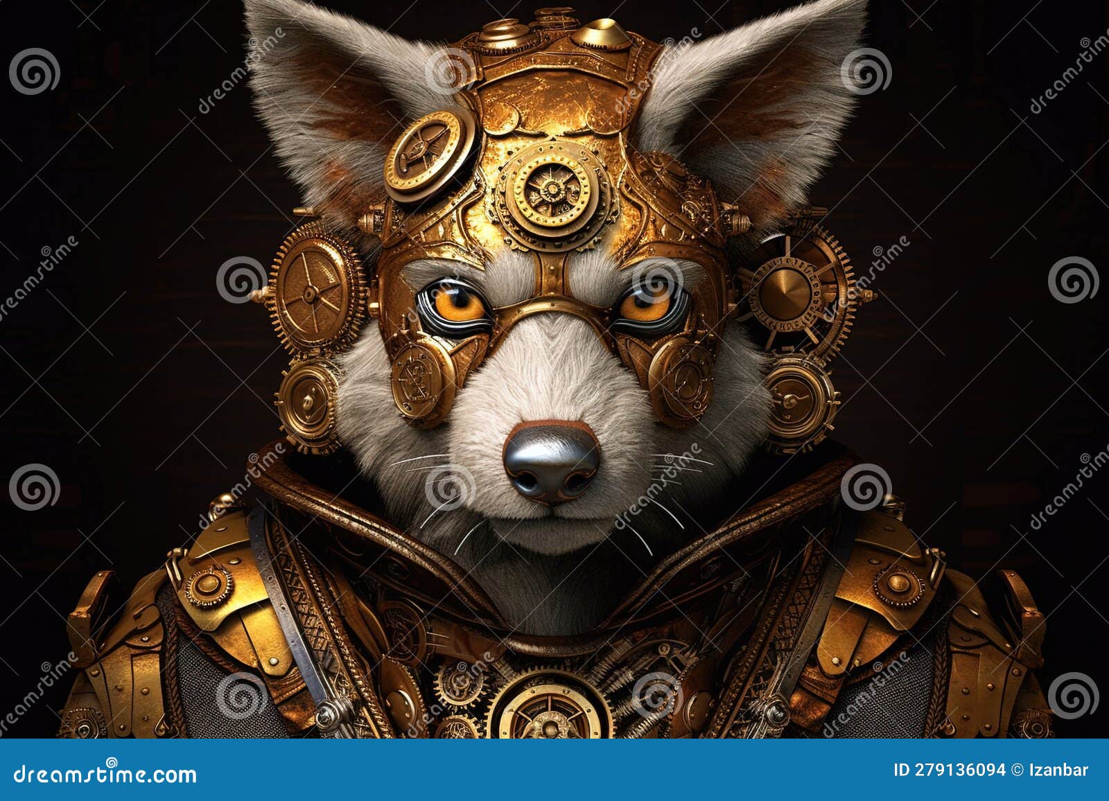 Wolf Steampunk Animal Illustration Generative Ai Stock Illustration ...