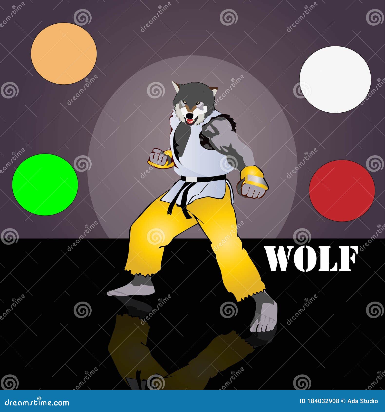 Wolf Fighter,eps10 File Type Vector Based Stock Vector - Illustration ...