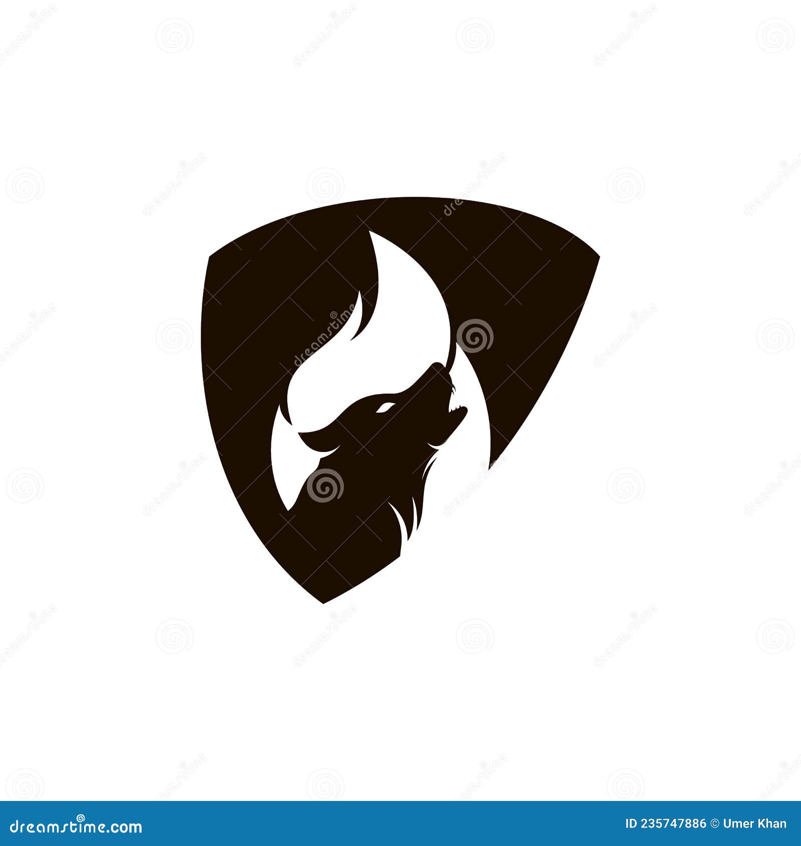 Wolf Fire Vector Logo Design Template. Stock Vector - Illustration of ...