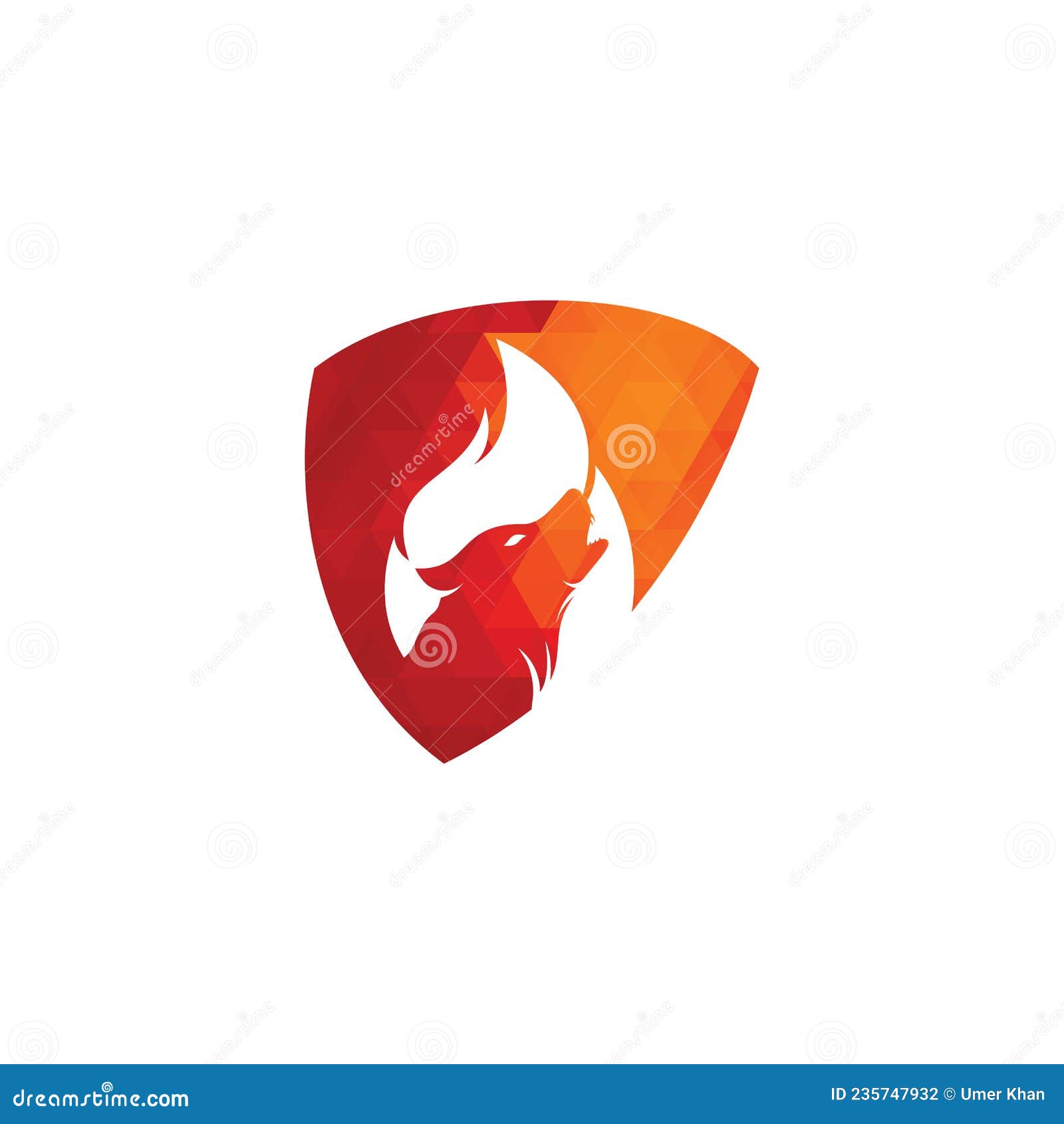Wolf Fire Vector Logo Design Template. Stock Vector - Illustration of ...