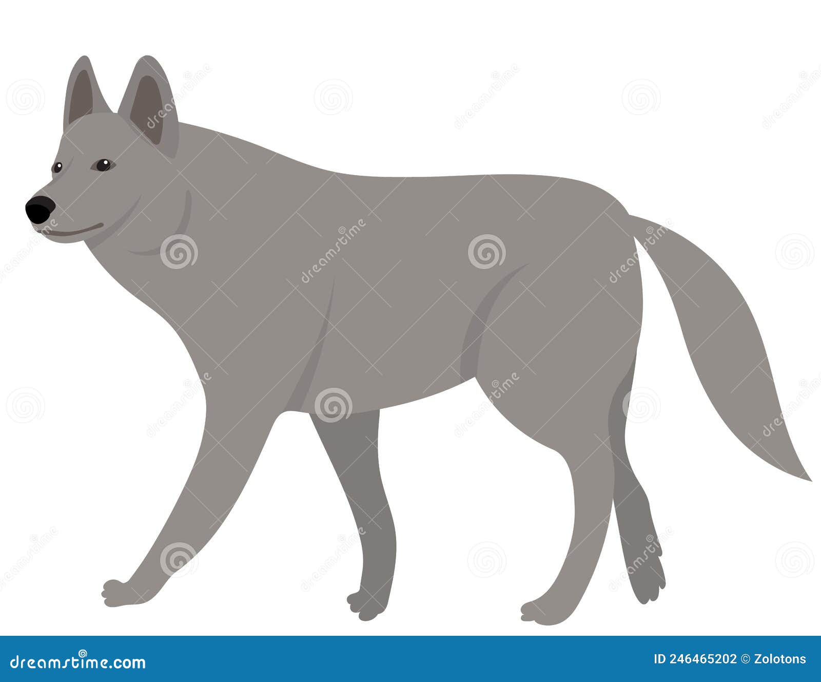 Wolf Flat Vector Illustration. Scandinavian Style Wild Animal Isolated ...