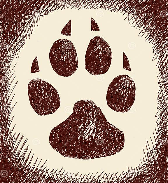 Wolf footprint stock vector. Illustration of wildlife - 30391135