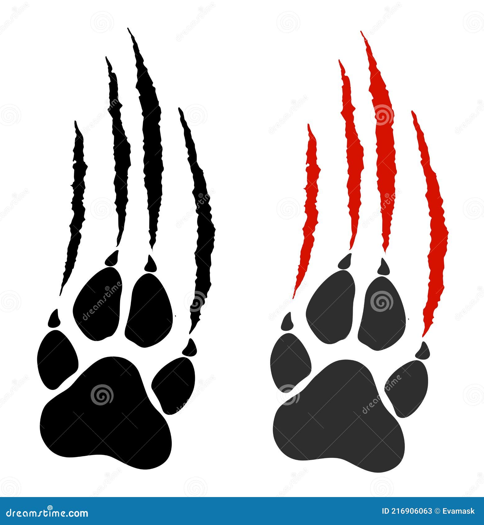 Red Wolf Paw Print