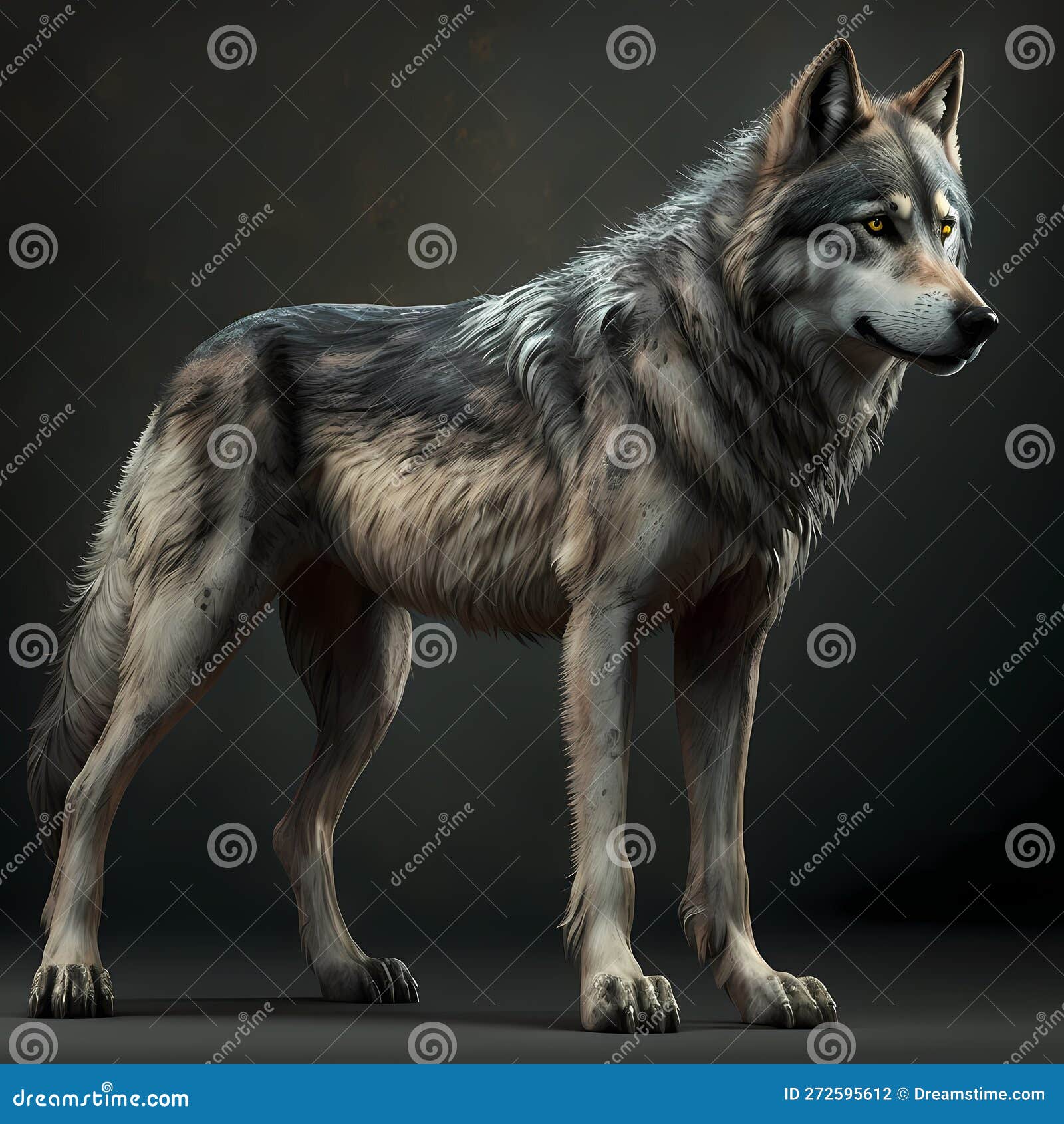 Wolf Full Body Portrait. Generative AI Stock Illustration ...