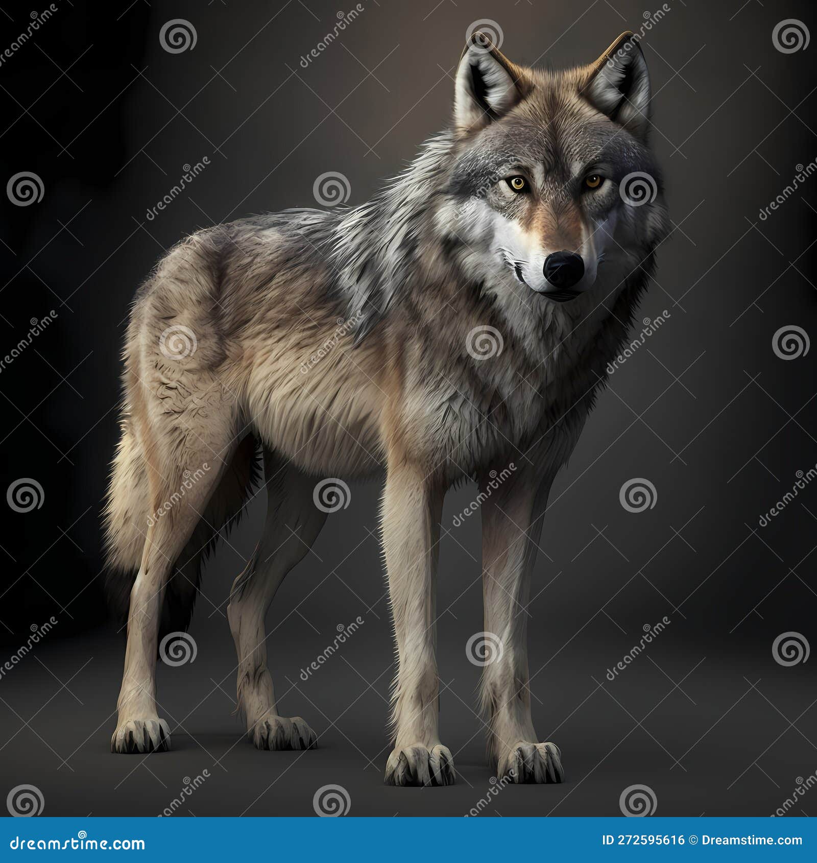 Wolf Full Body Portrait. Generative AI Stock Illustration ...