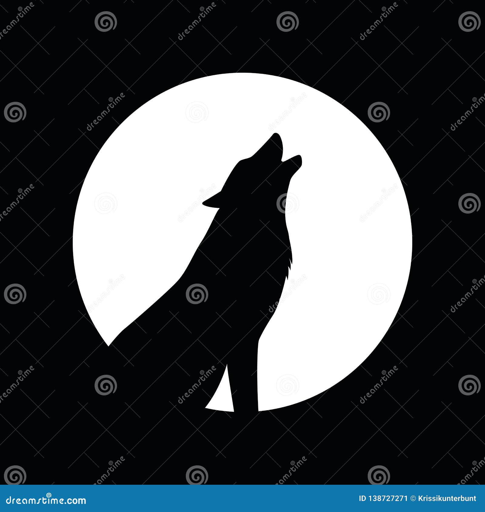 Wolf Silhouette Moon