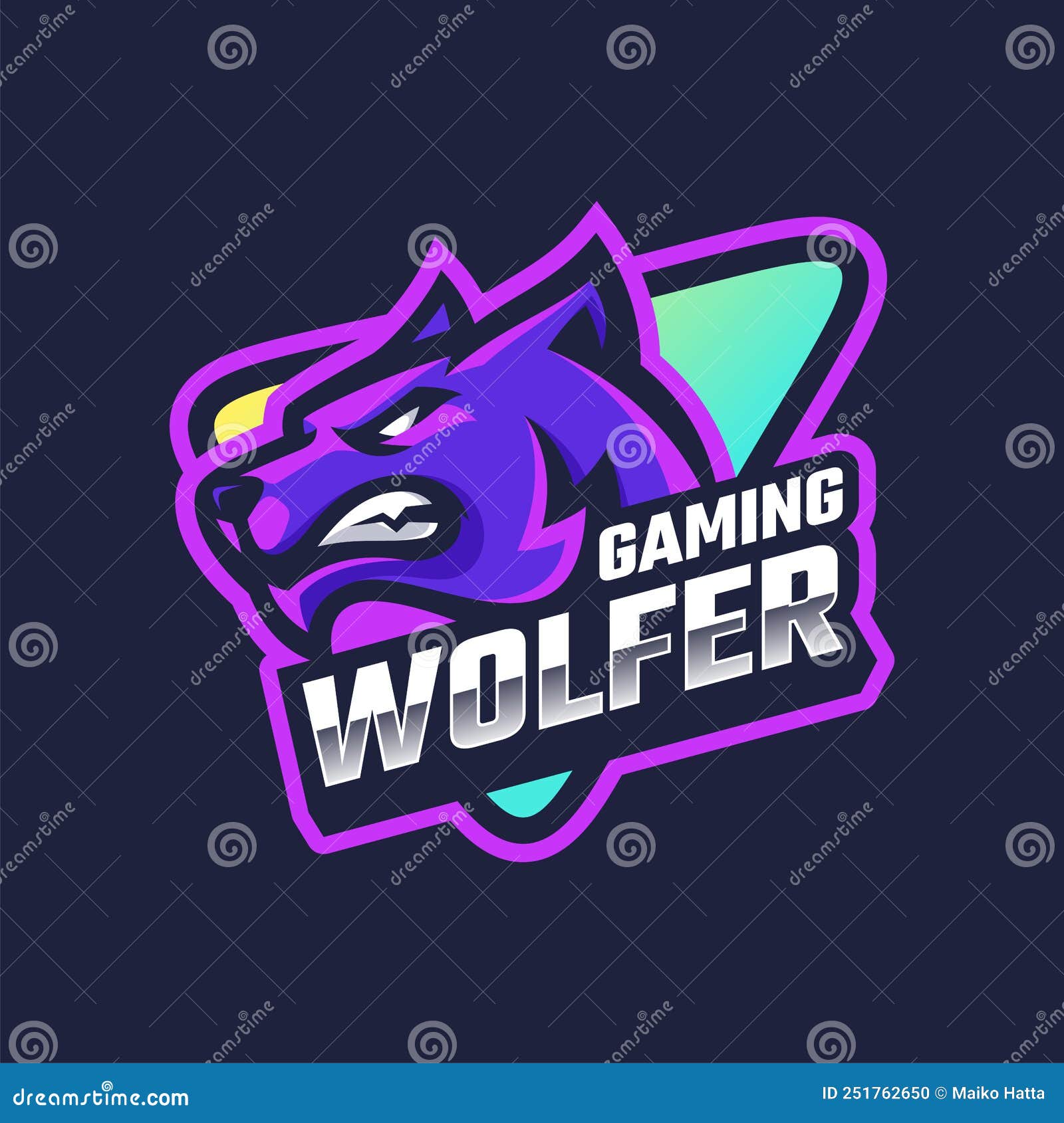 Wolf Gaming Logo stock vector. Illustration of graphic - 251762650
