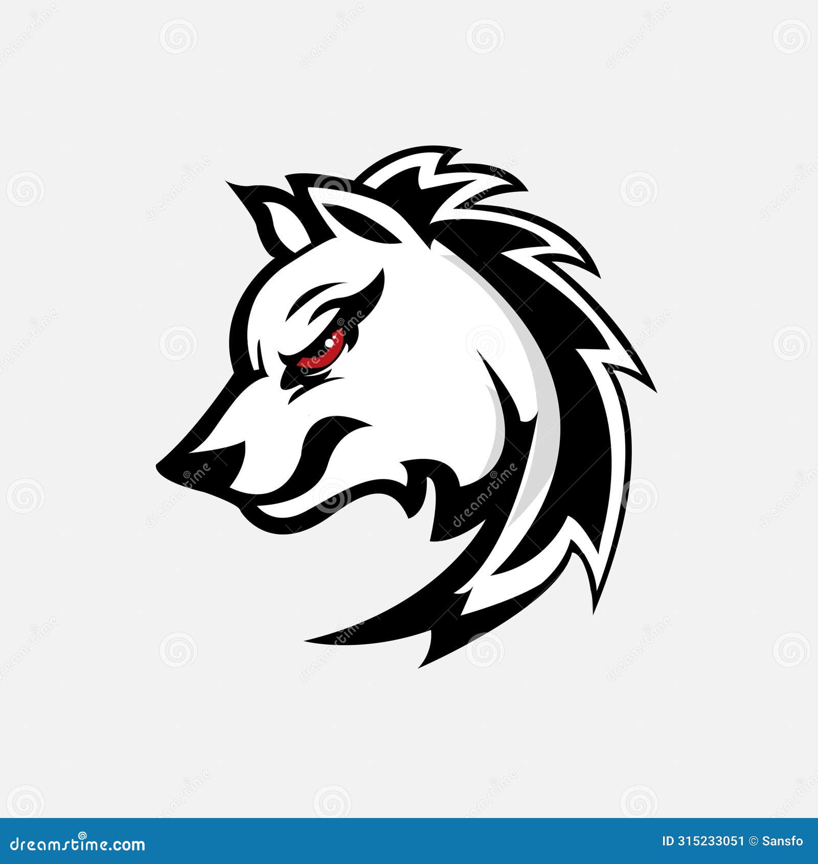 Wolf Gaming Logo with Red Eyes Stock Illustration - Illustration of ...