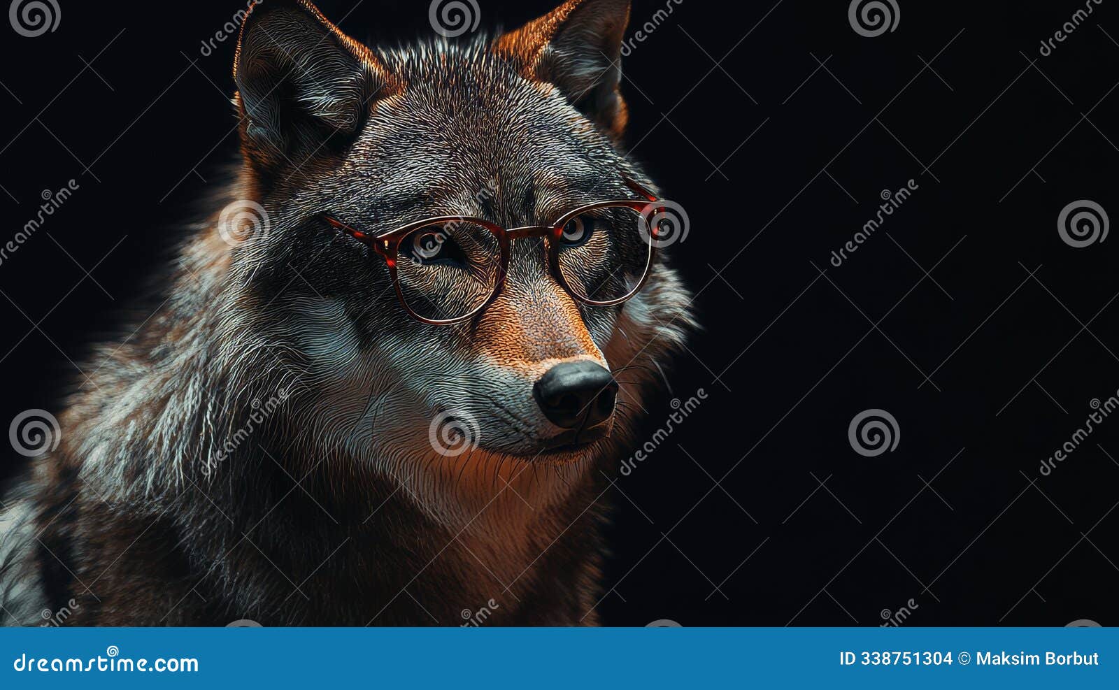 A Wolf with Glasses. Computer Desktop Wallpaper for Horizontal Use ...