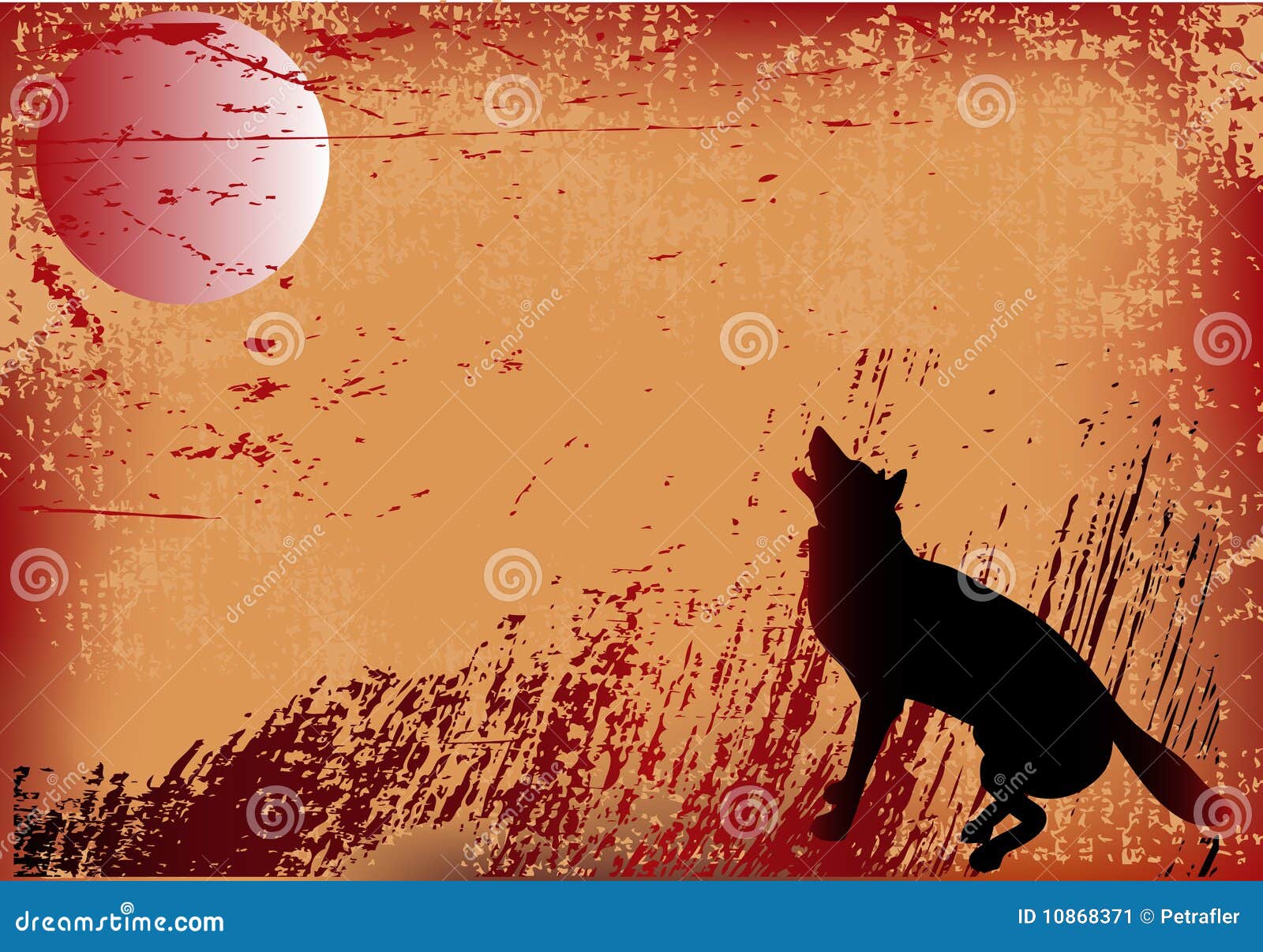 Wolf Grunge Background stock vector. Illustration of night - 10868371