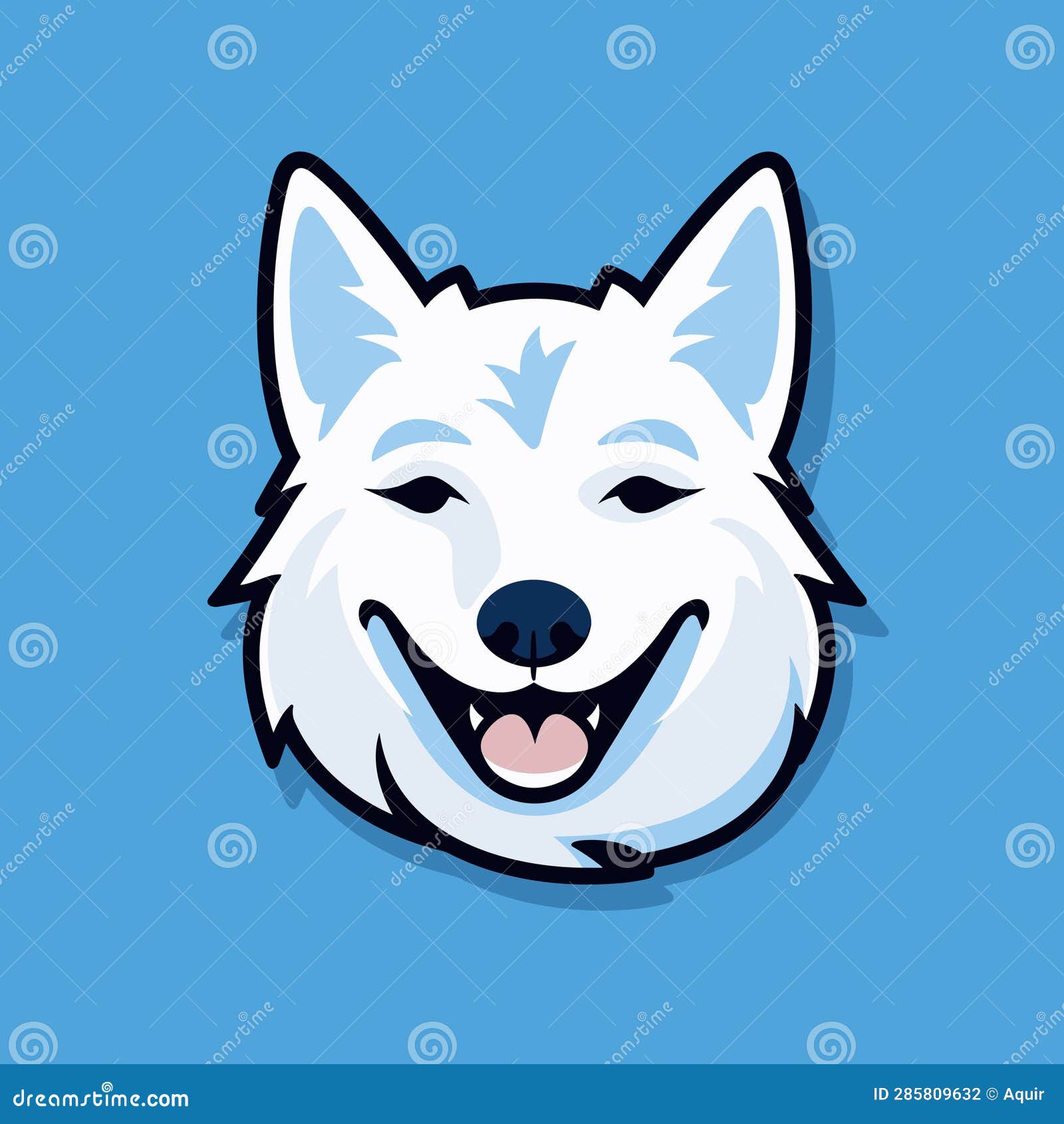 Wolf. Wolf Hand-drawn Comic Illustration. Cute Vector Doodle Style ...