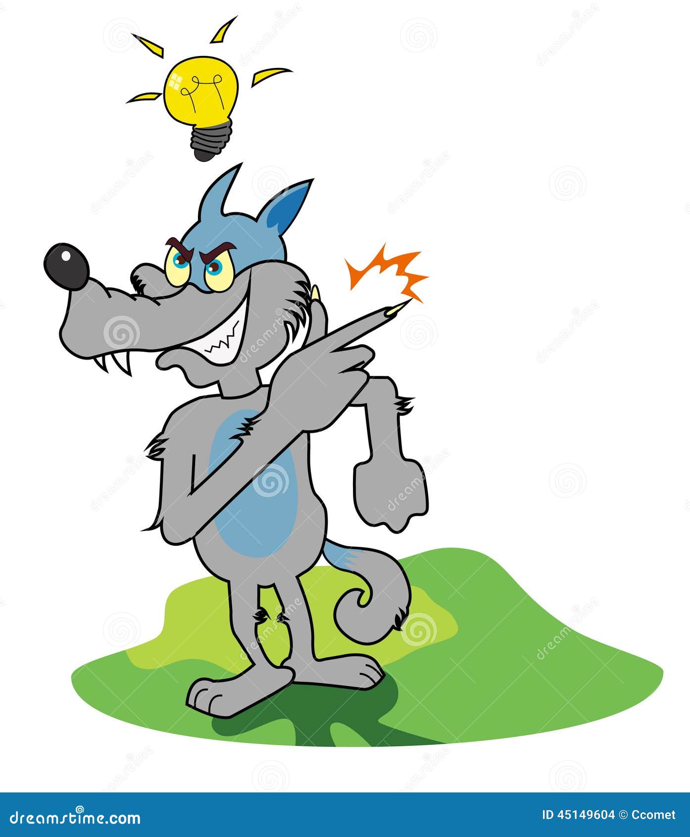 Wolf Has an Idea ilustración del vector. Ilustración de animal - 45149604