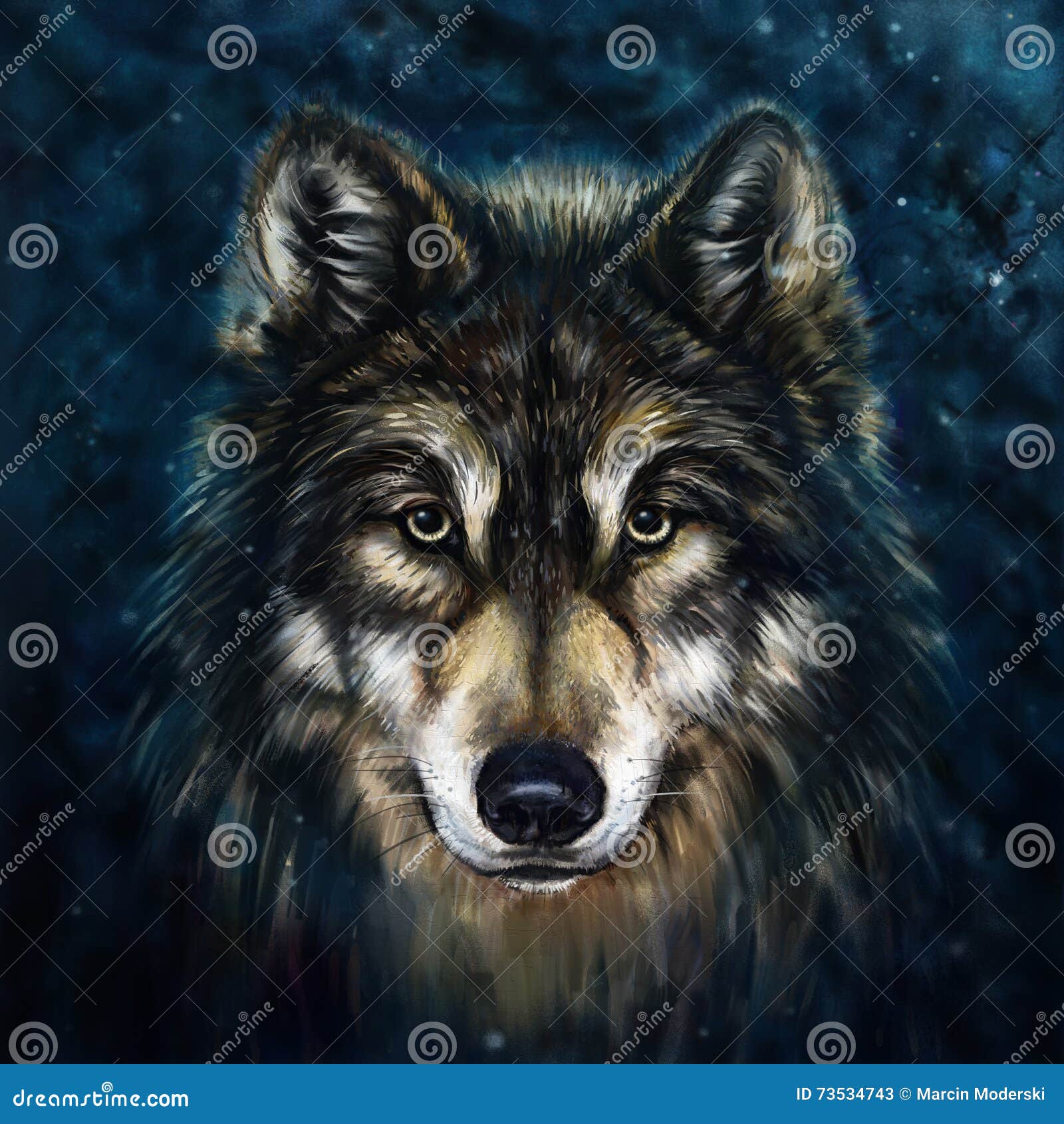 Wolf head stock illustration. Illustration of gray, digital - 73534743
