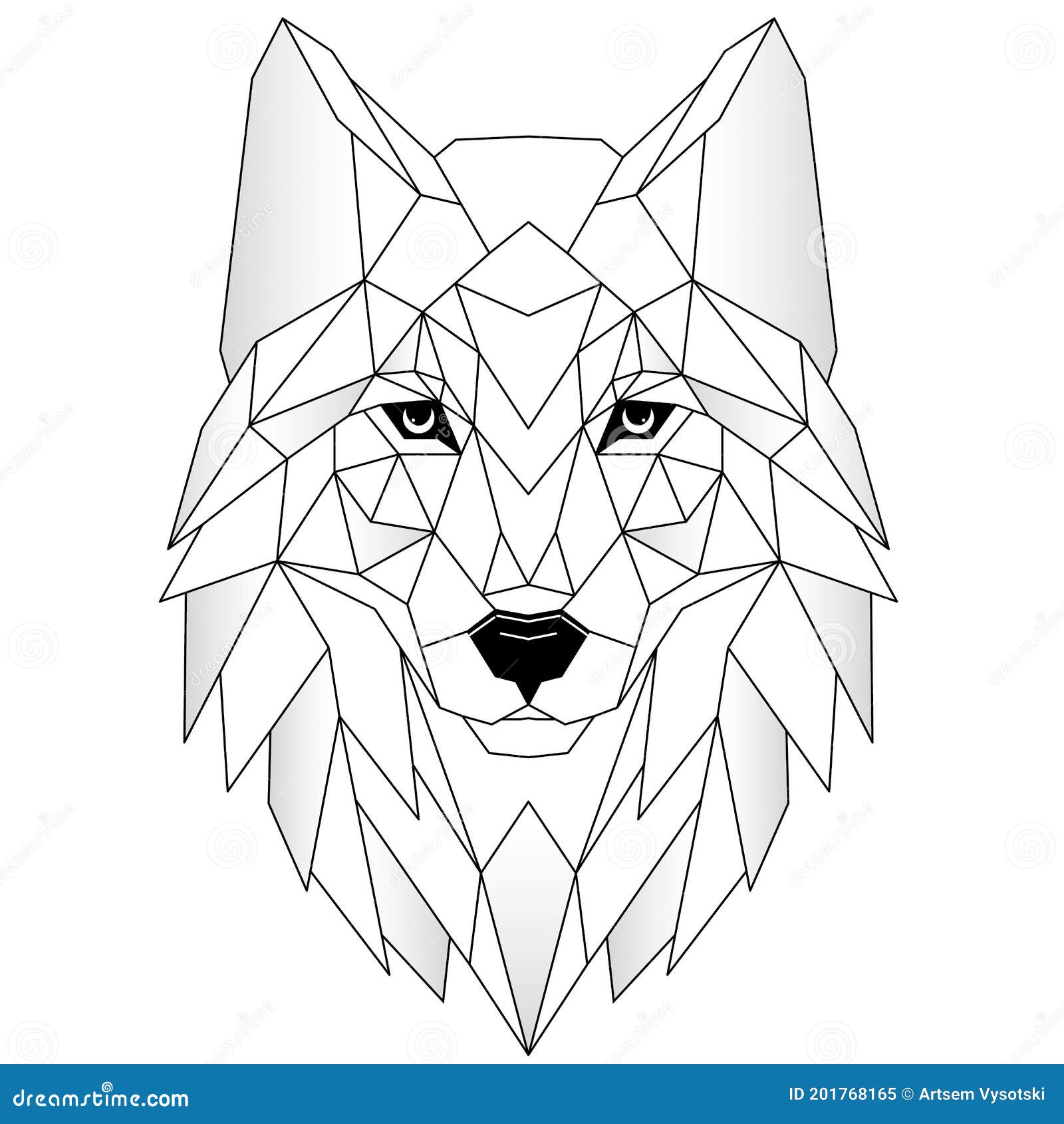 Wolf Head Icon. Abstract Triangular Style. Contour for Tattoo, Logo ...