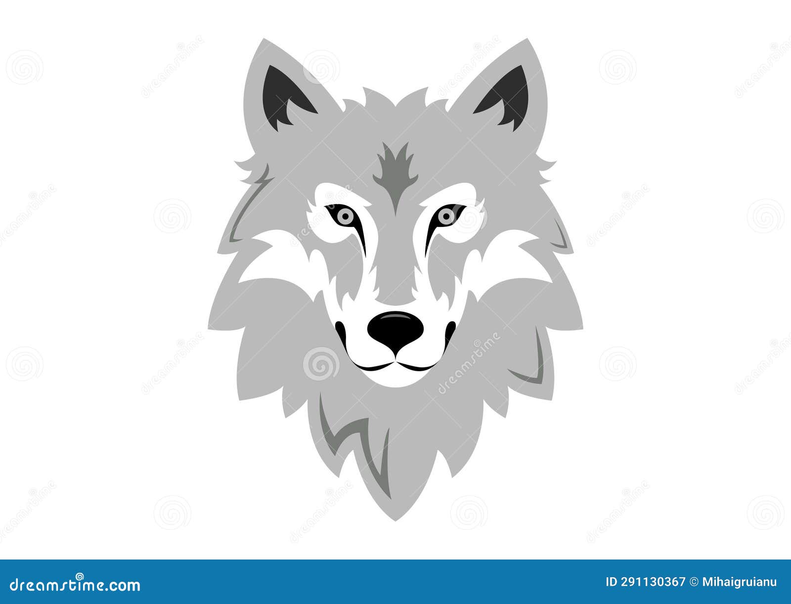 Wolf Head Icon Logo Flat Design Vector Stock Illustration ...