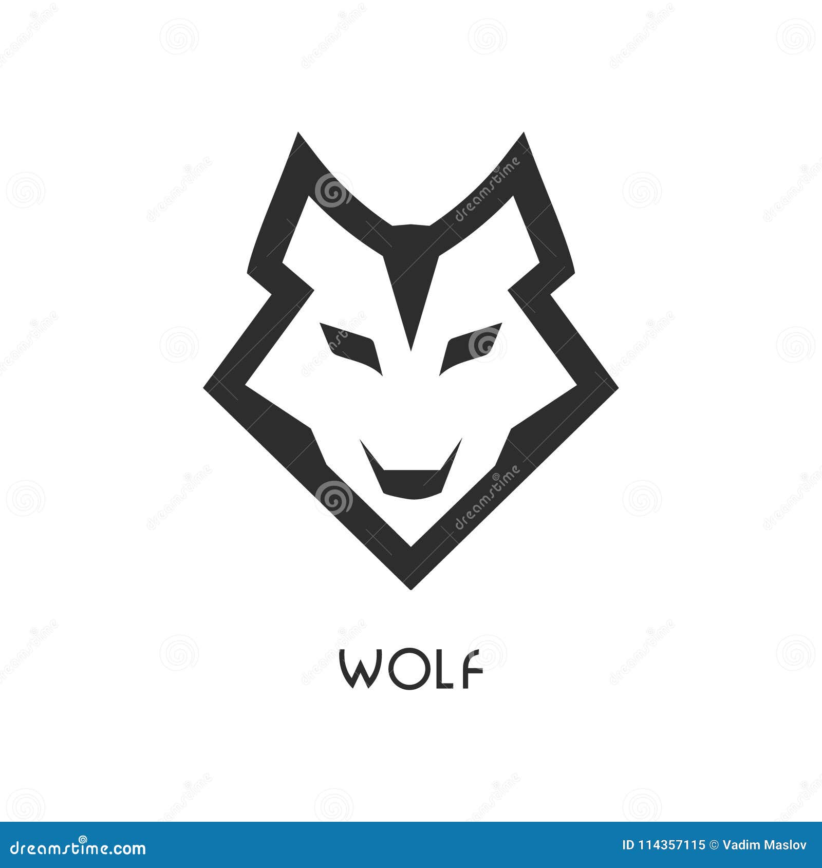 Wolf Head Icon on White Background. Stock Vector - Illustration of logo ...