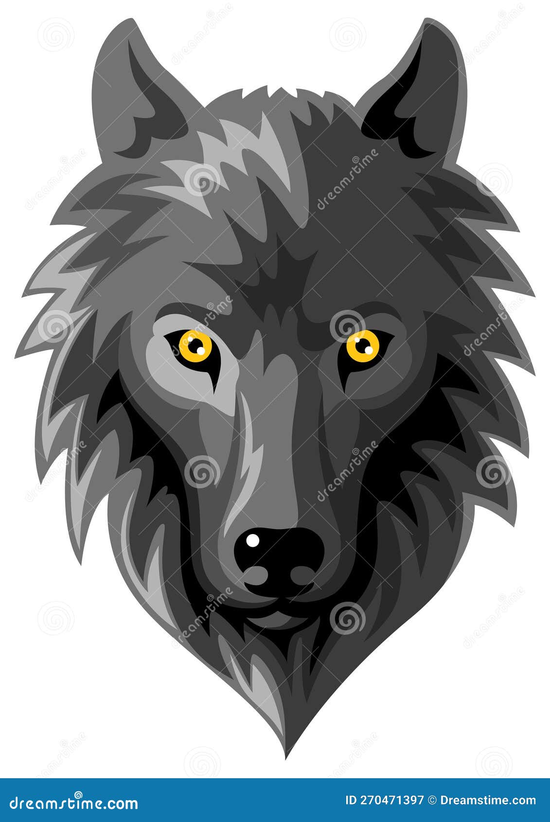 Wolf Head Icon Isolated on White Stock Vector - Illustration of head ...