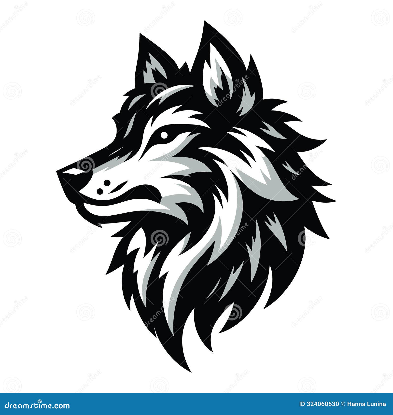 Wolf Head Icon. Vector Illustration. Stock Illustration - Illustration ...