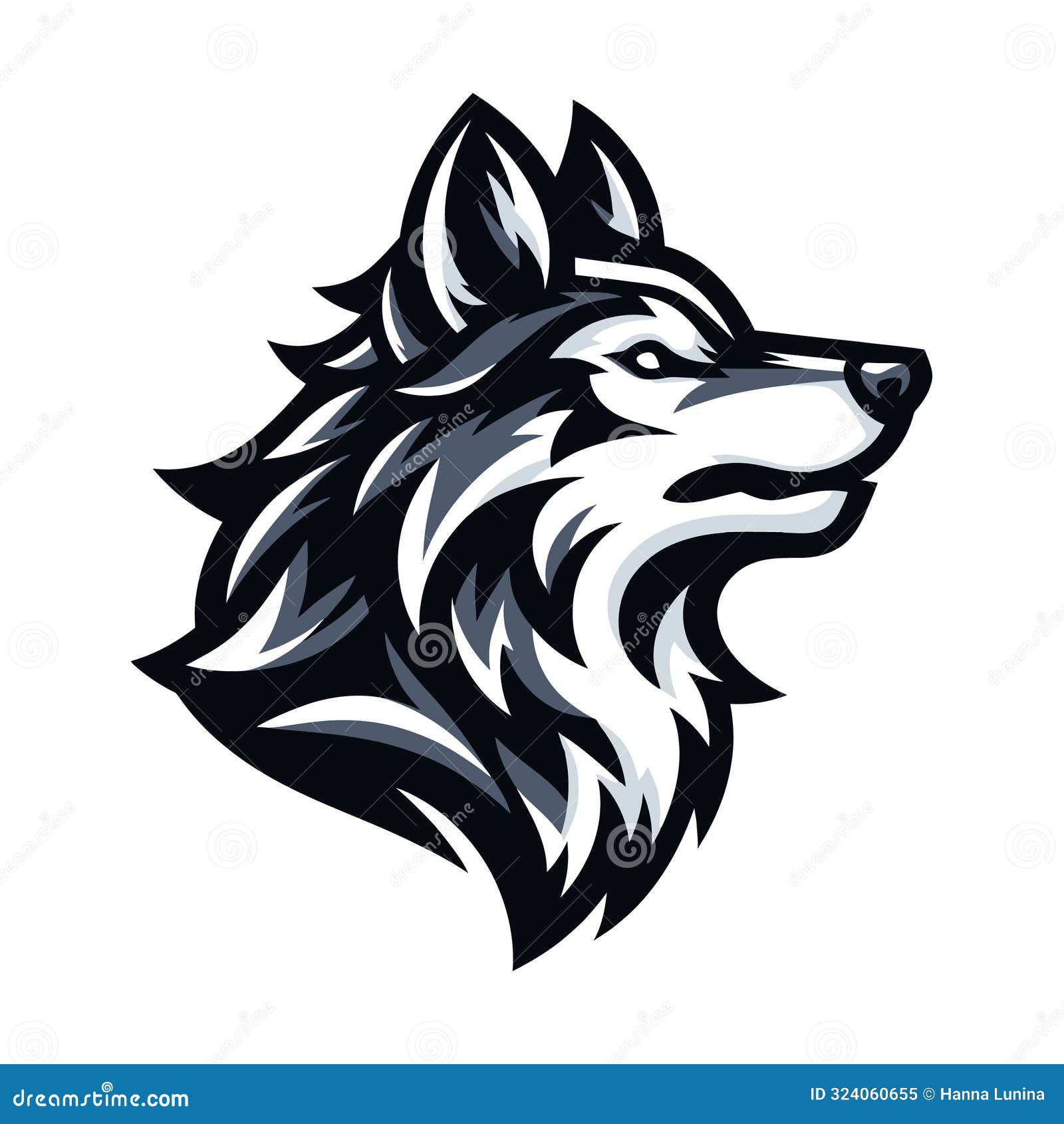 Wolf Head Icon. Vector Illustration. Stock Vector - Illustration of ...