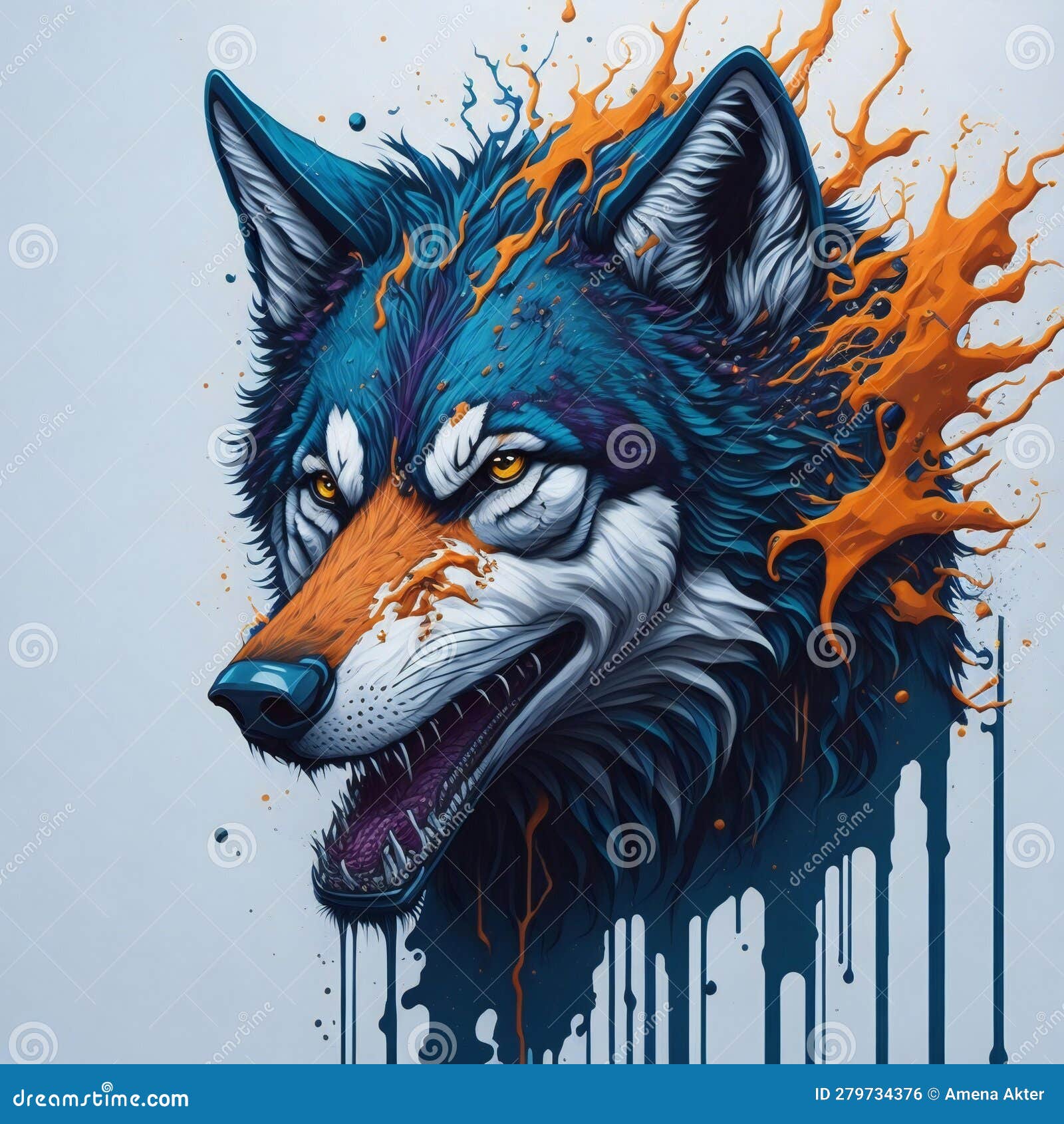 Wolf head illustration stock illustration. Illustration of graffiti ...