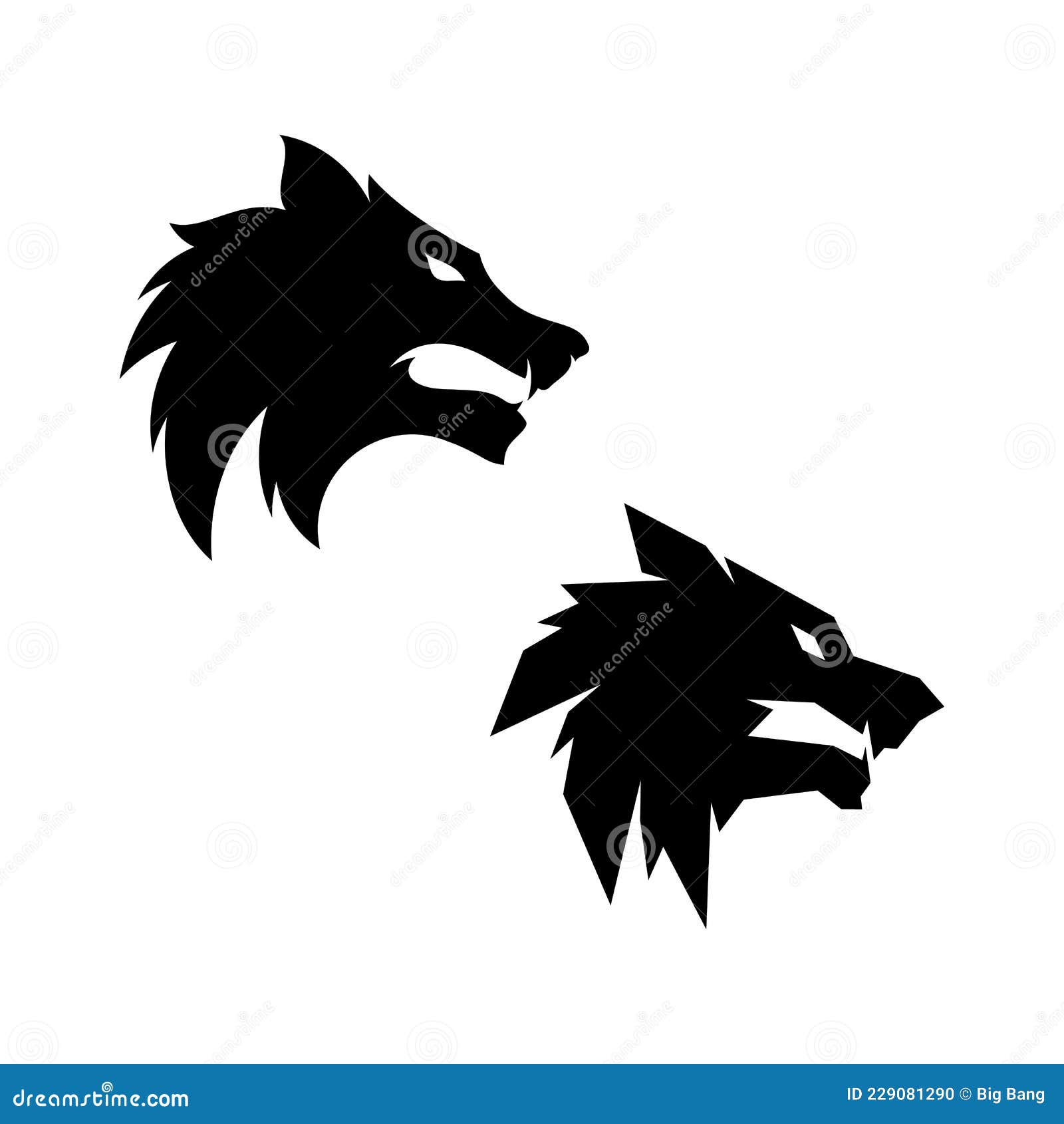 Wolf Head Logo Design Vector Template Stock Vector - Illustration of ...