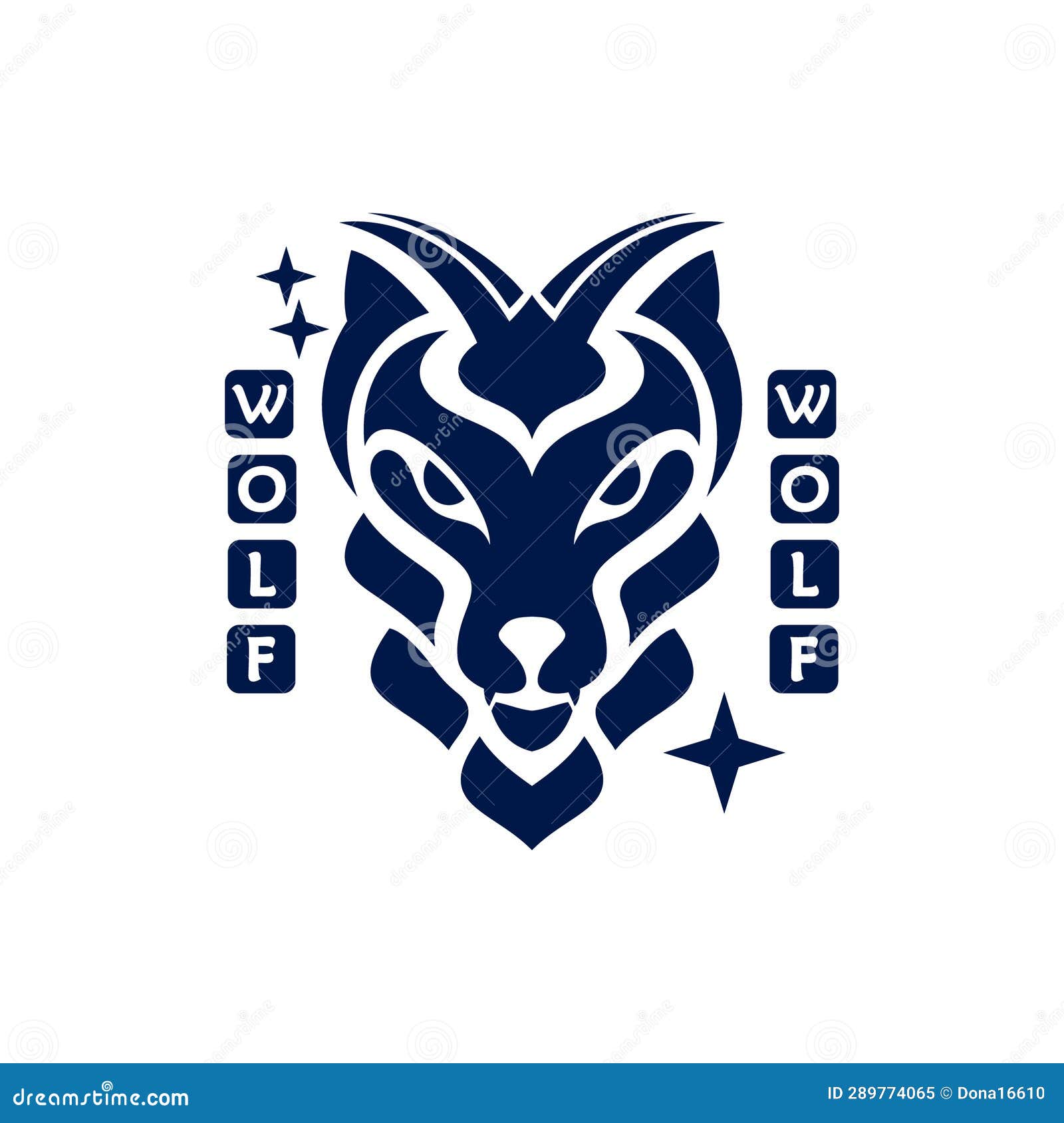Wolf head stock vector. Illustration of aggression, line - 289774065