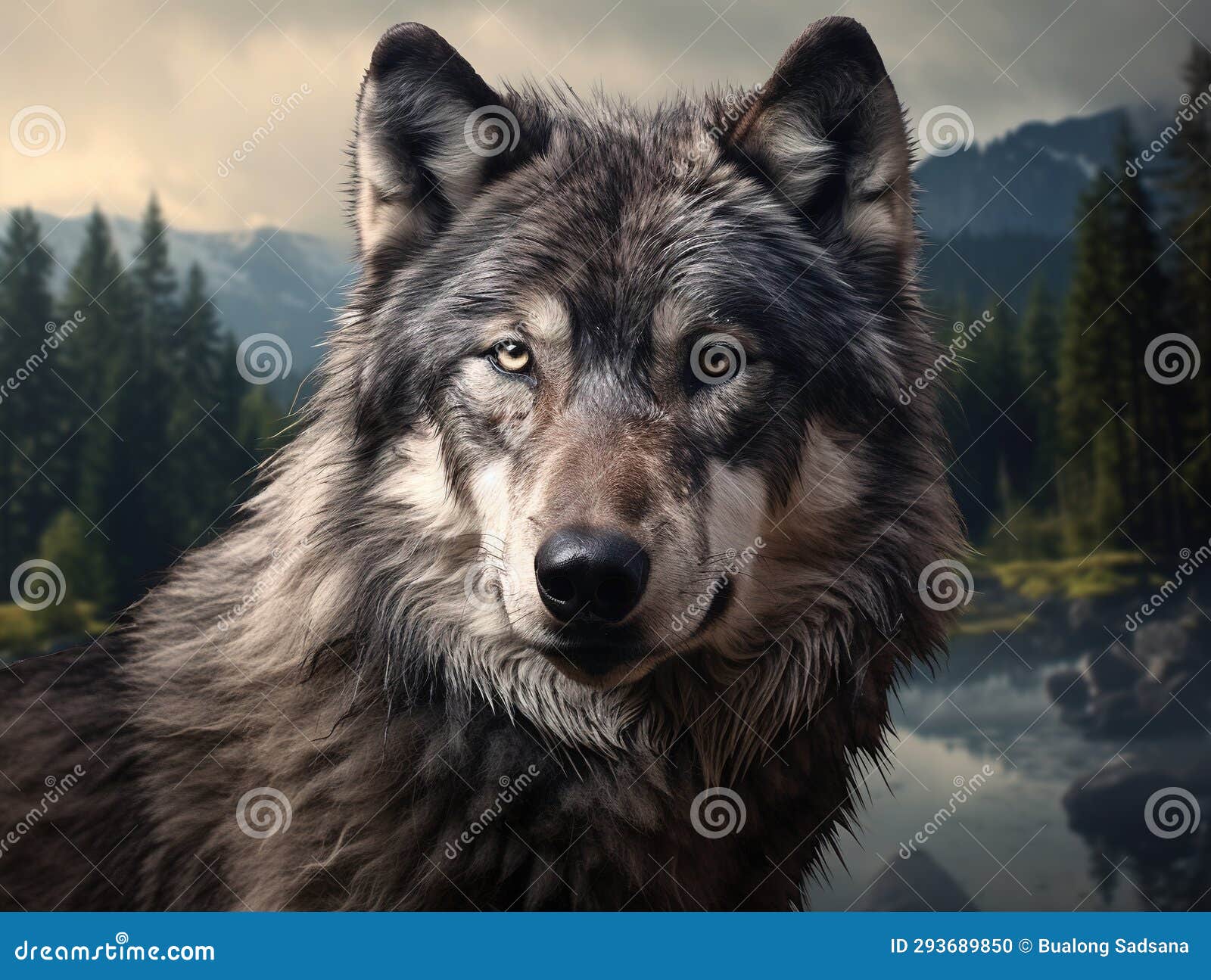 Wolf head stock illustration. Illustration of wolves - 293689850