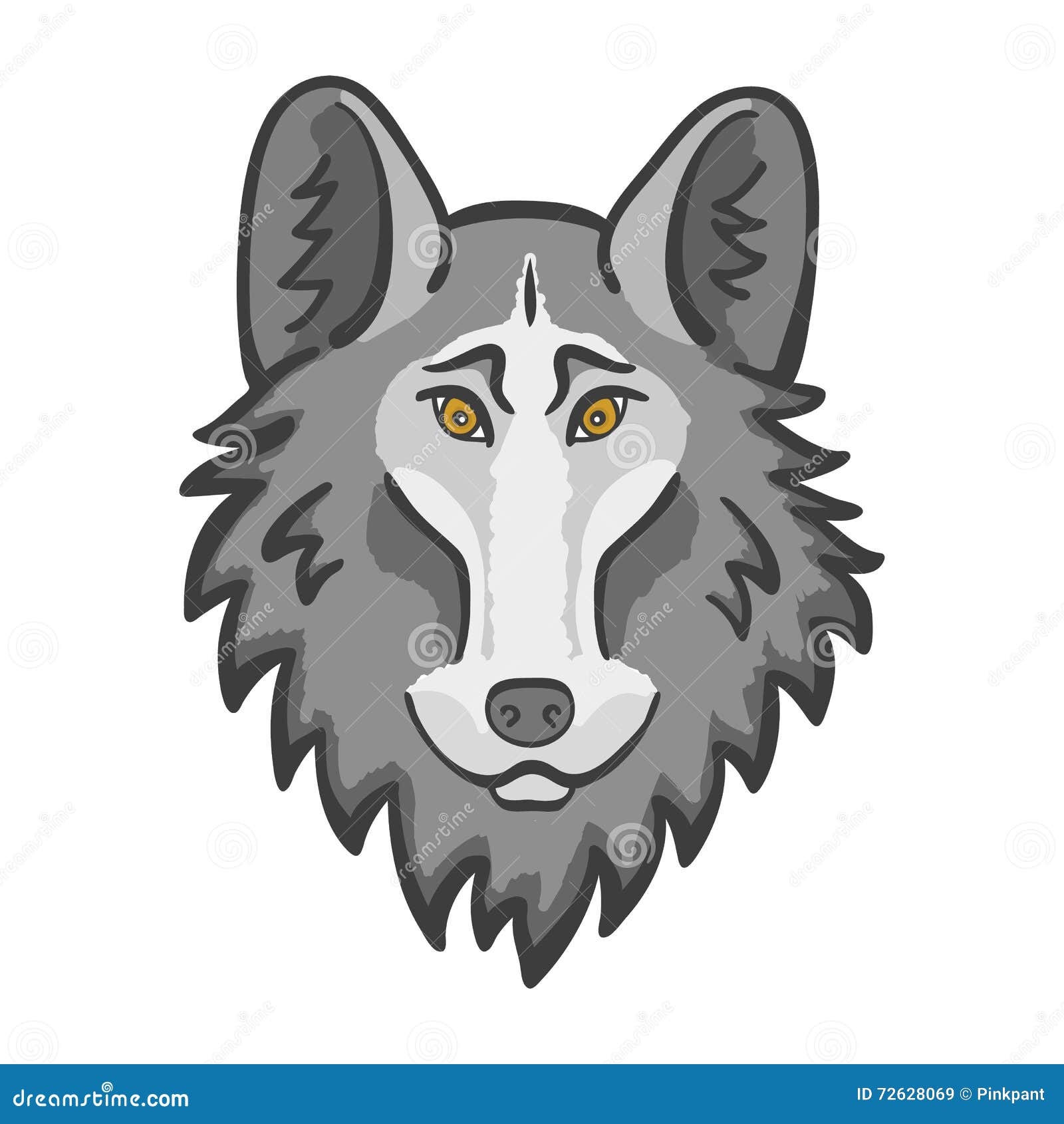 Wolf Head Mascot. Good Cartoon Wolf Stock Vector - Illustration of logo ...
