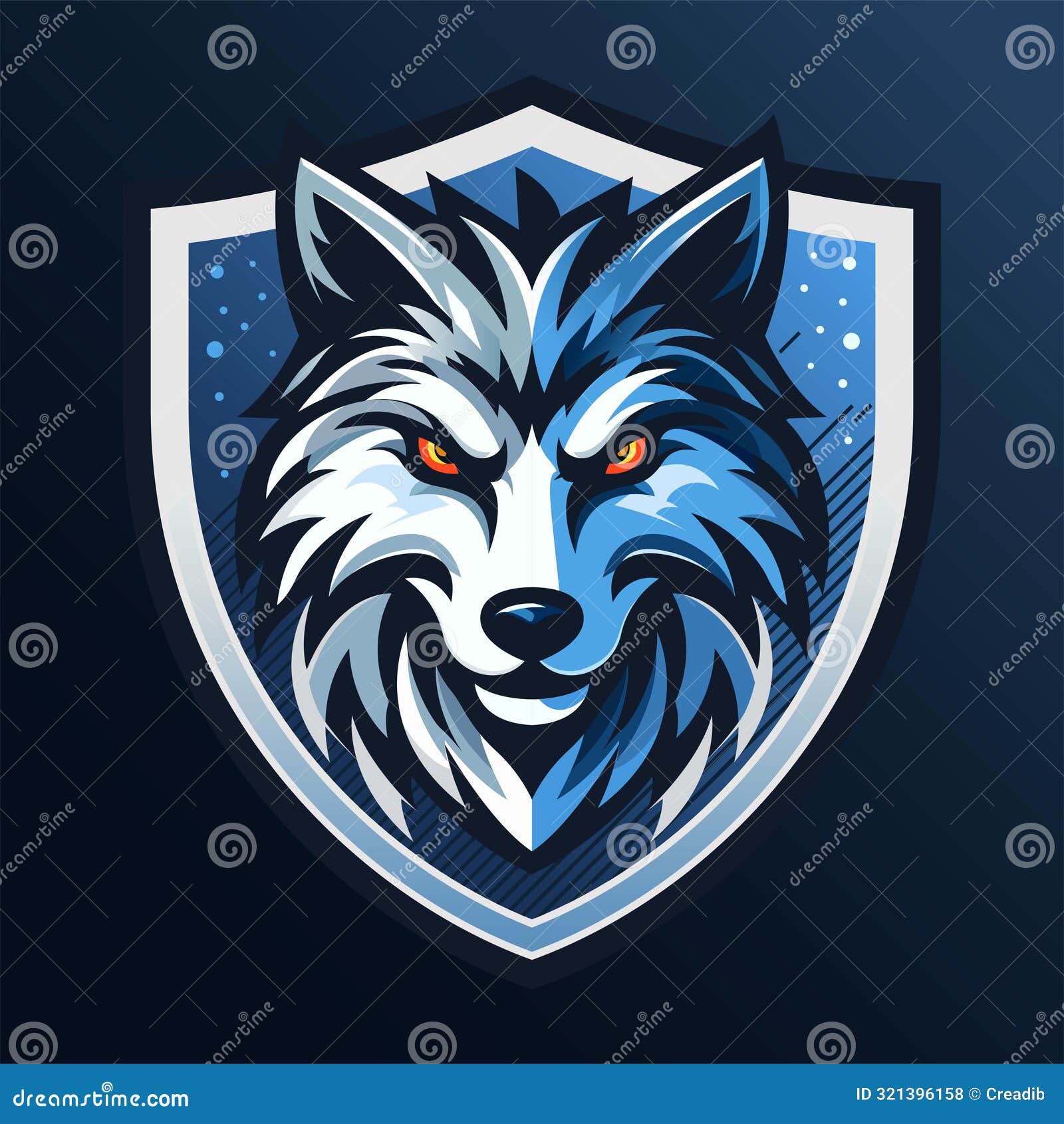 Wolf Head Mascot Logo Design Stock Vector - Illustration of skull ...