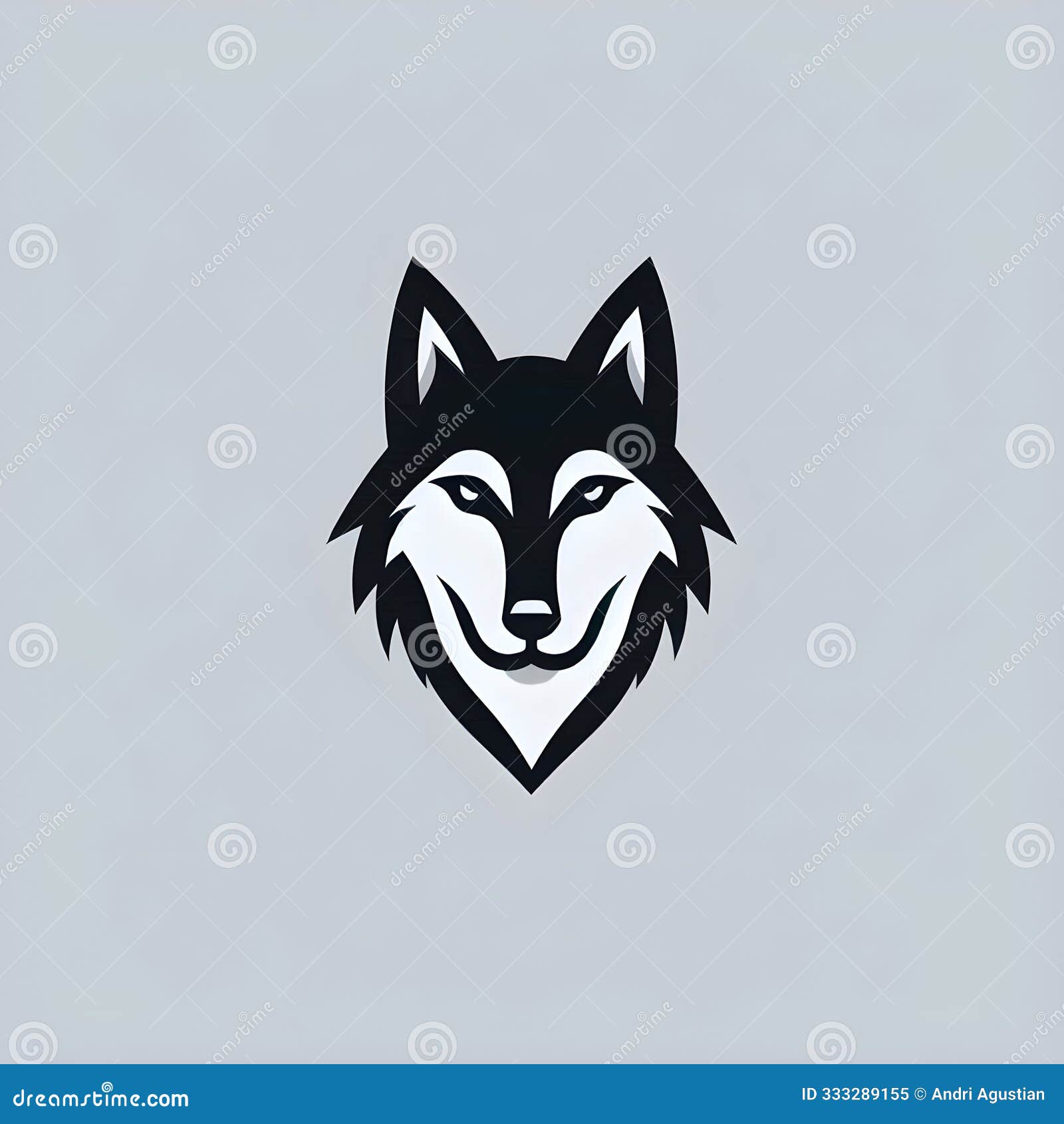 Wolf Head Monochrome Logo Black and White Stock Image - Image of head ...