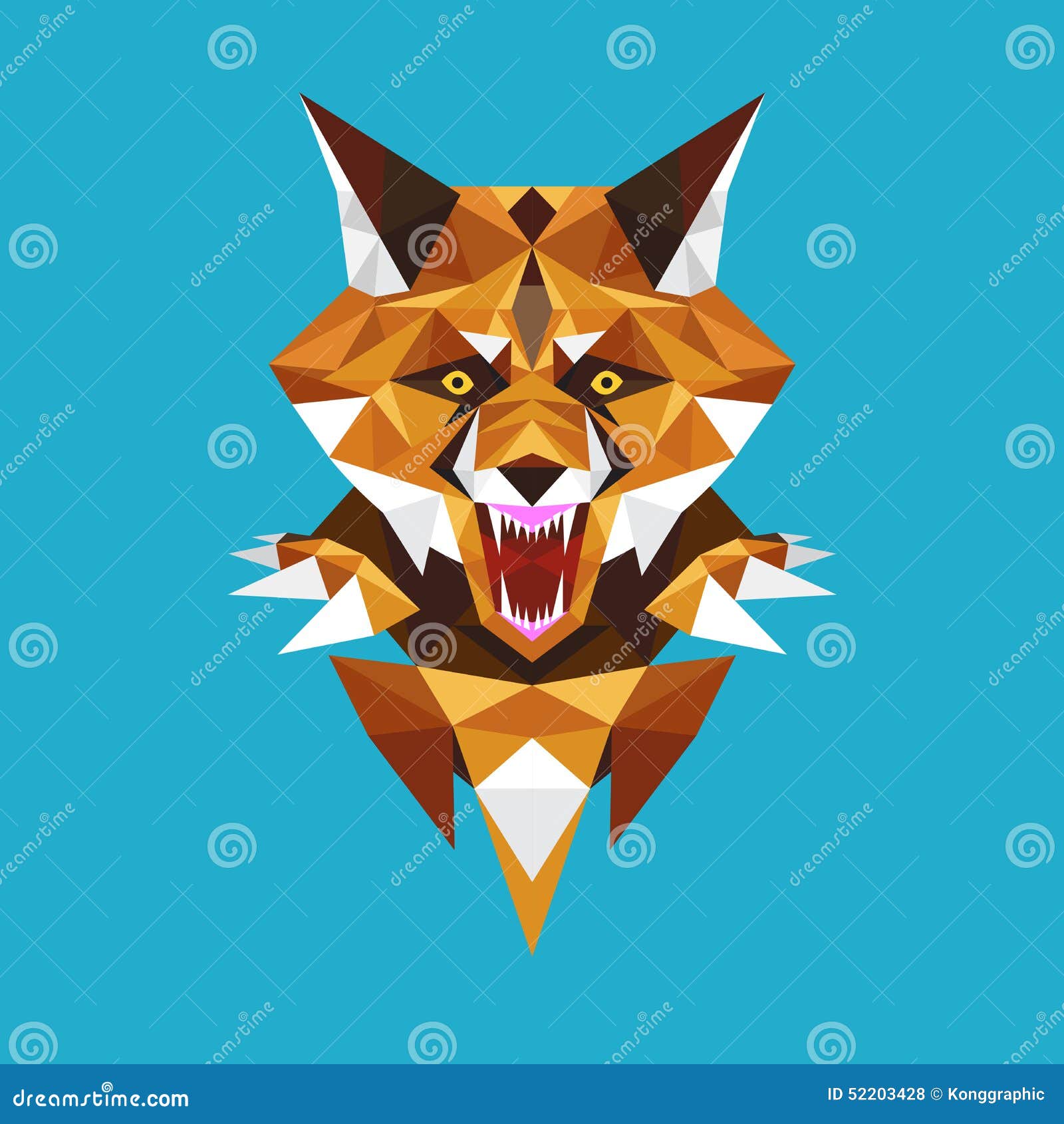 Wolf Head Polygon Geometric, Vector Illustration Stock Vector ...